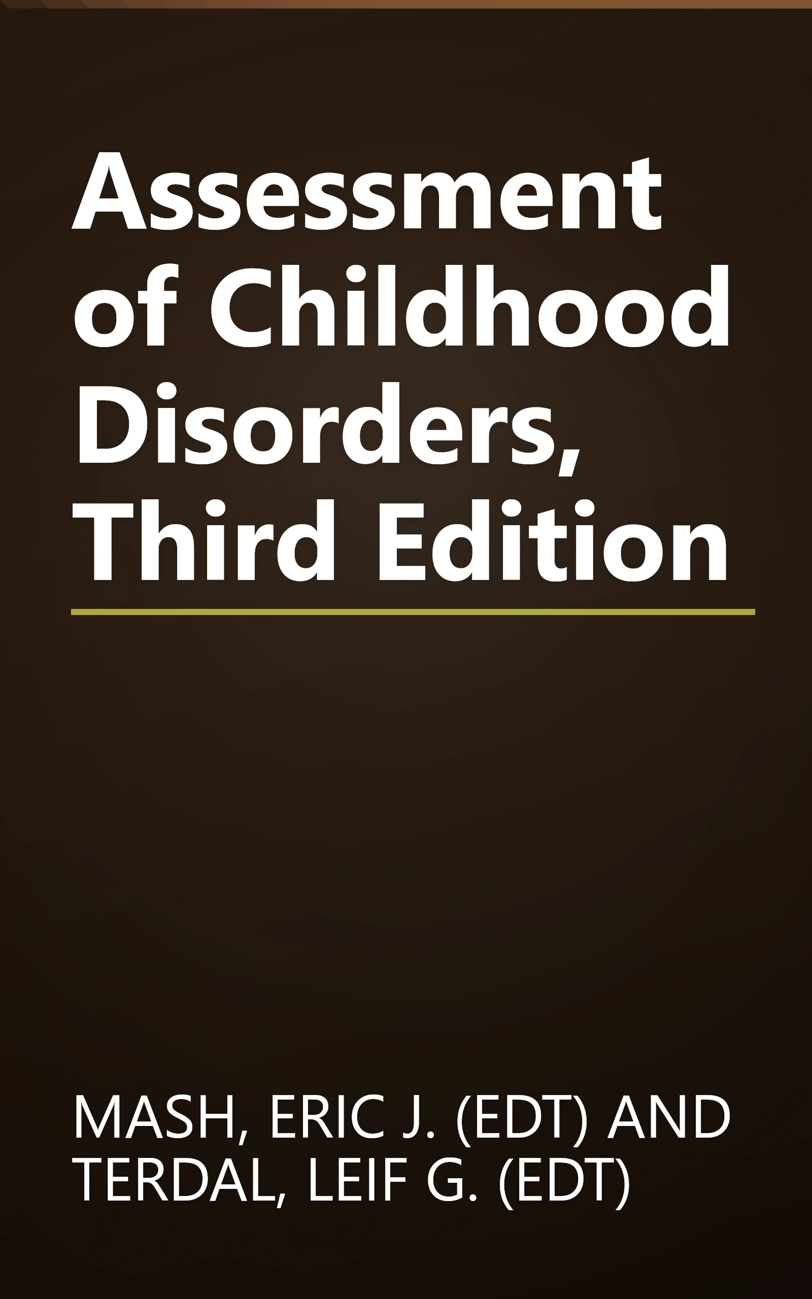 Assessment of Childhood Disorders, Third Edition book cover