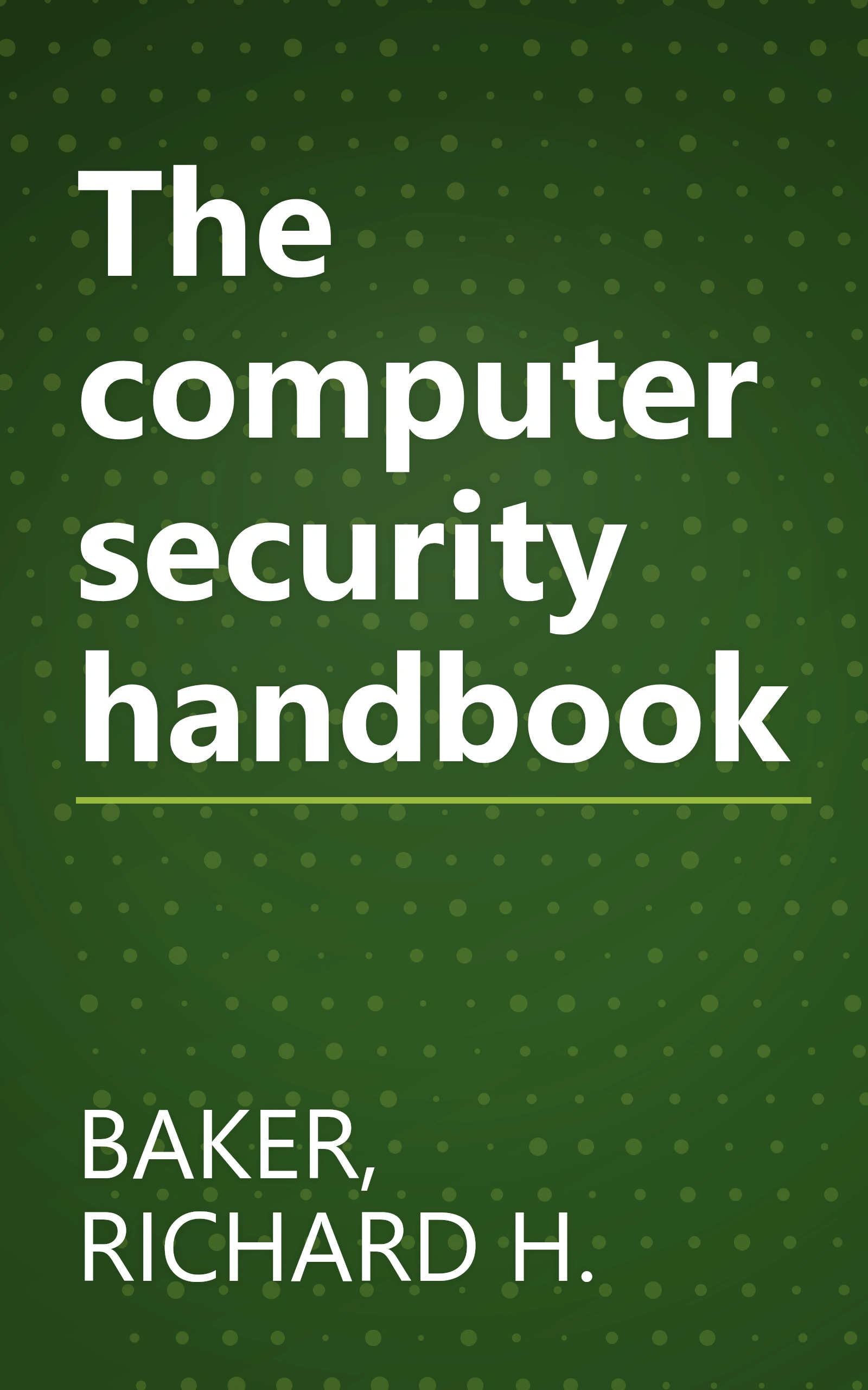 The computer security handbook book cover