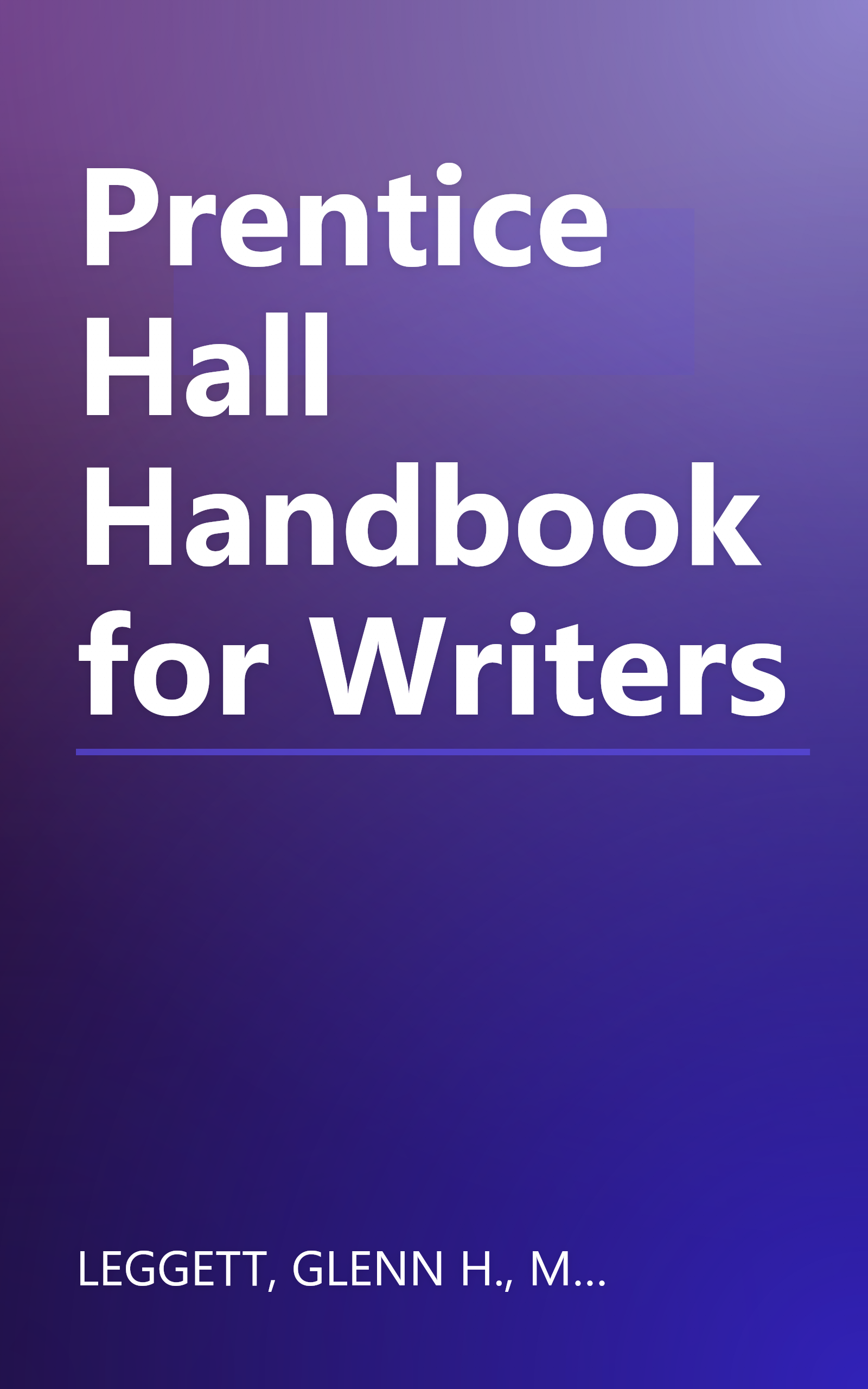 Prentice Hall Handbook for Writers book cover