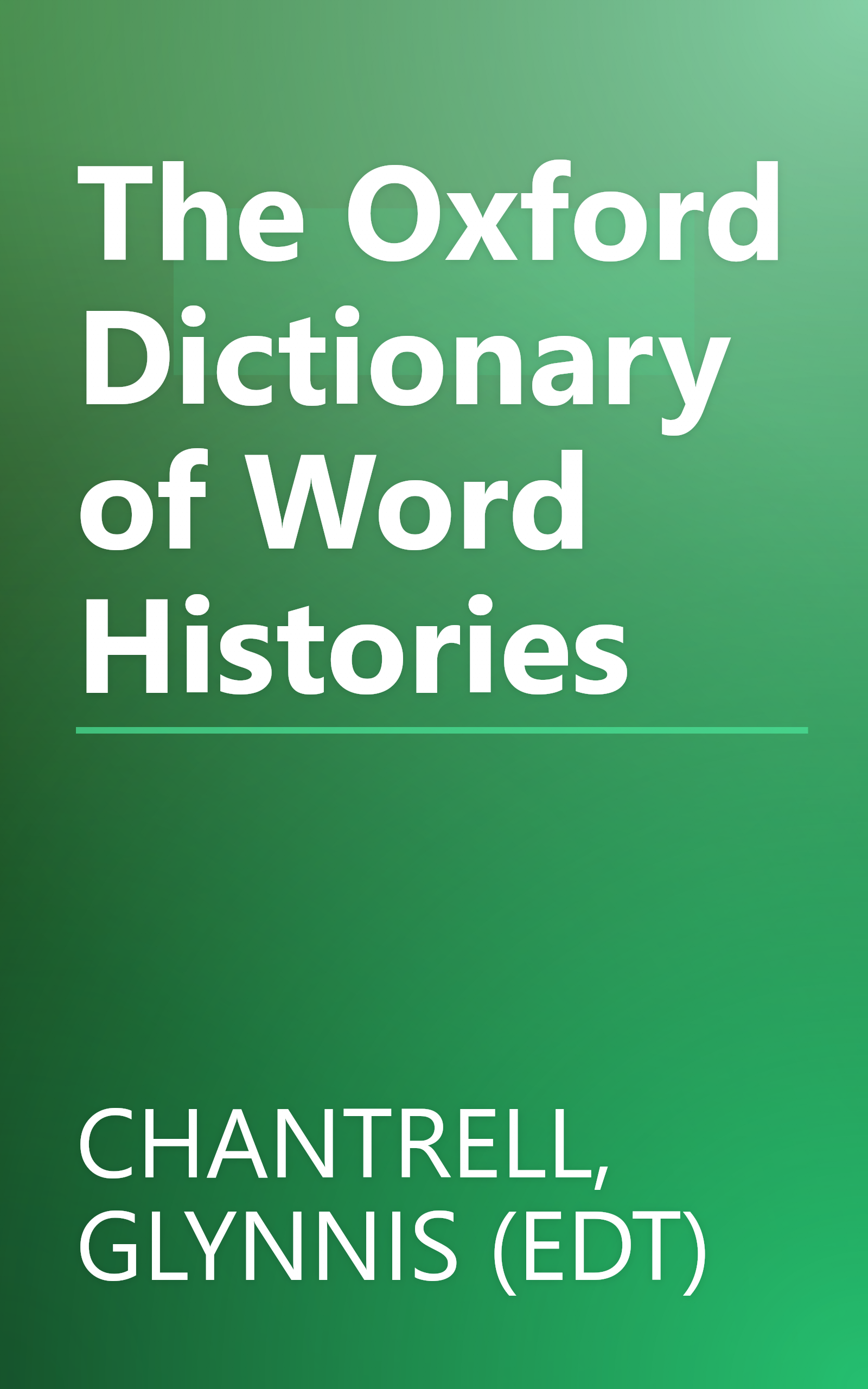 The Oxford Dictionary of Word Histories book cover
