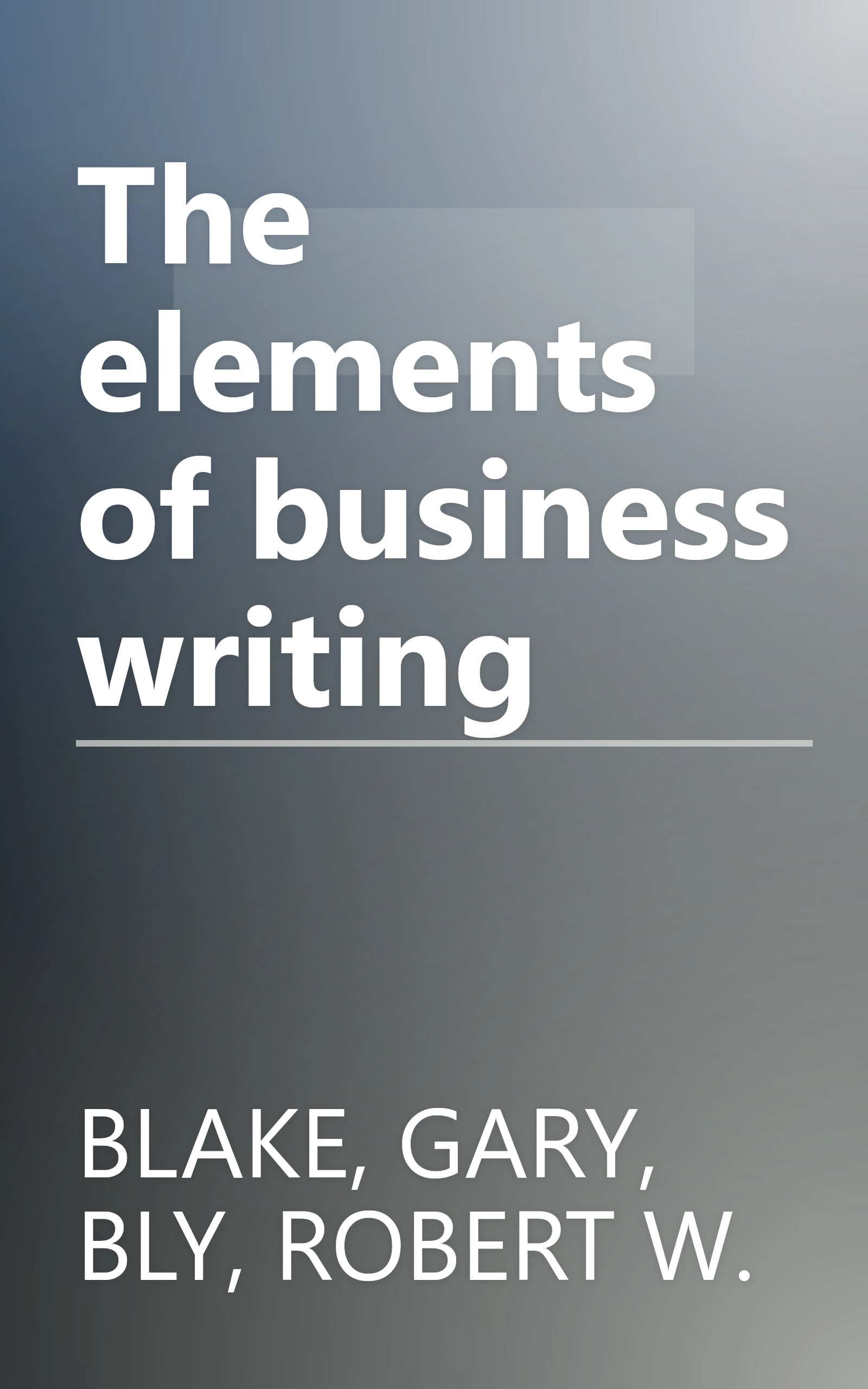 The elements of business writing book cover
