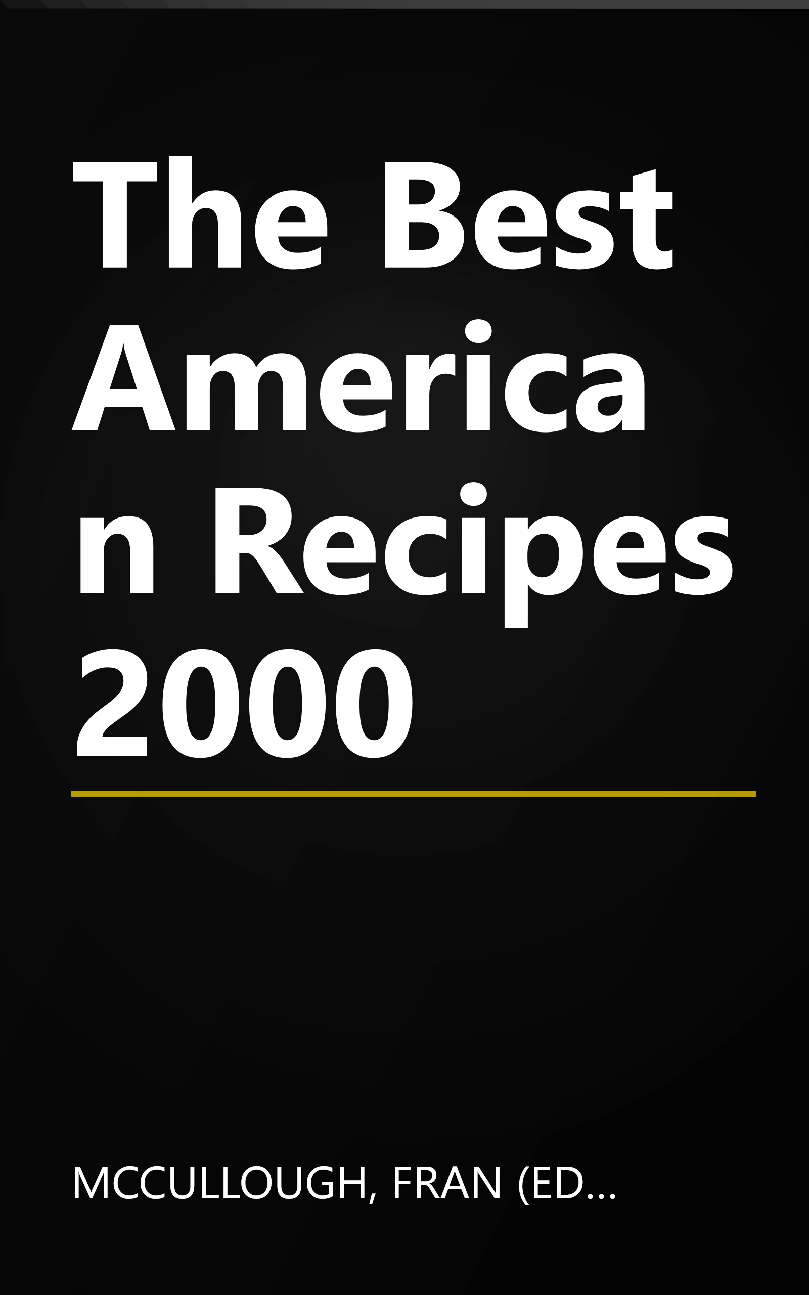 The Best American Recipes 2000 book cover
