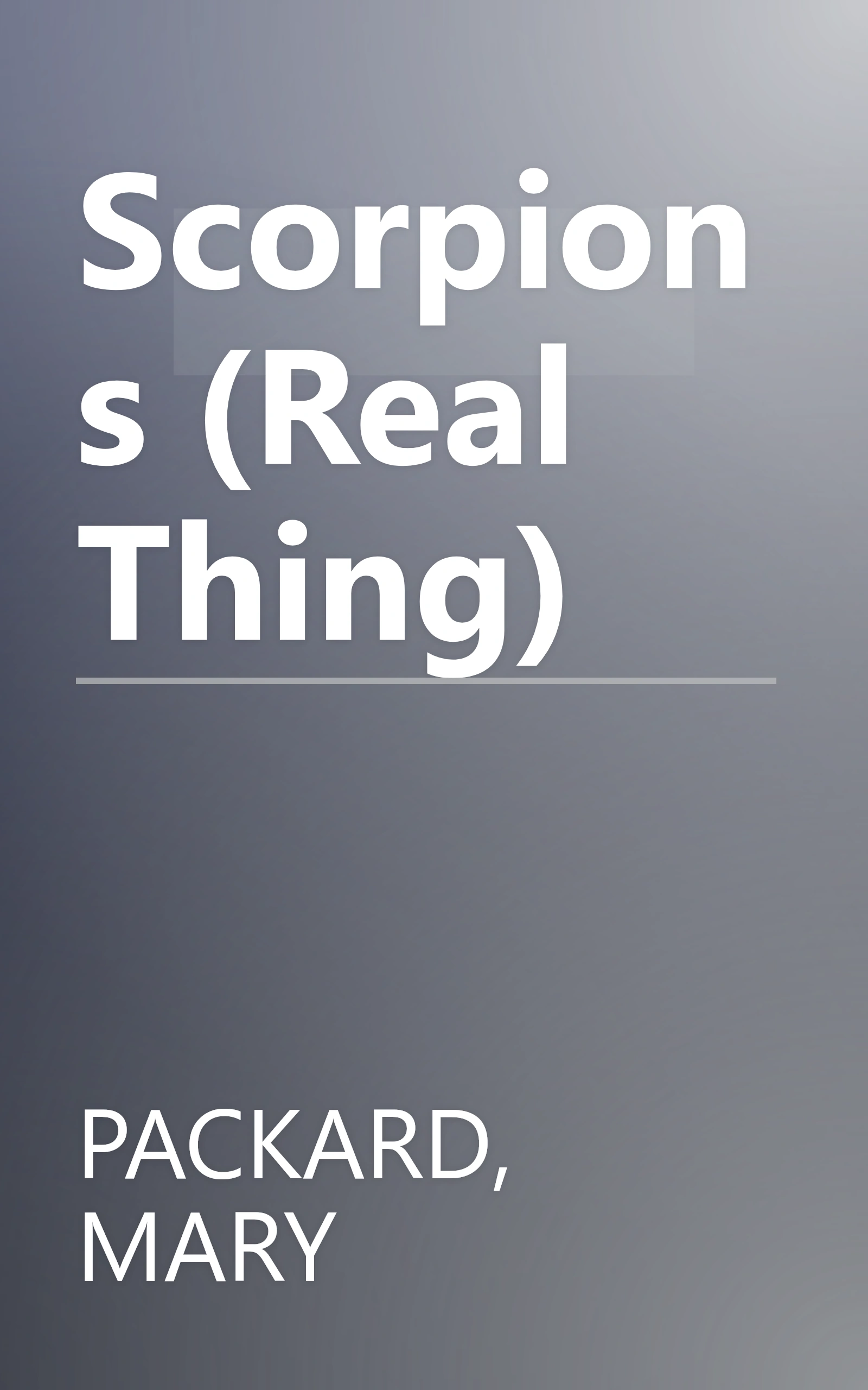 Scorpions (Real Thing) book cover