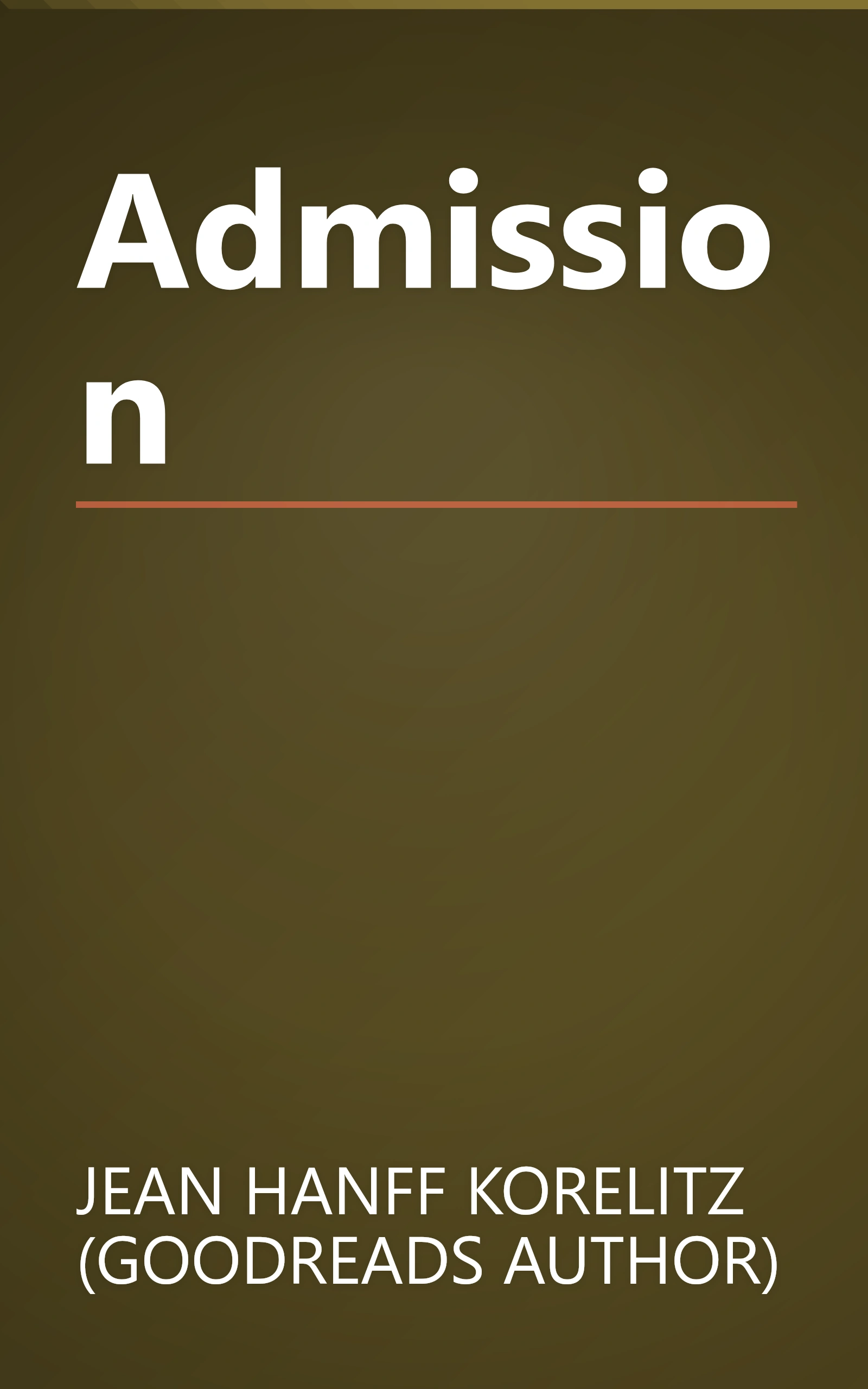 Admission book cover