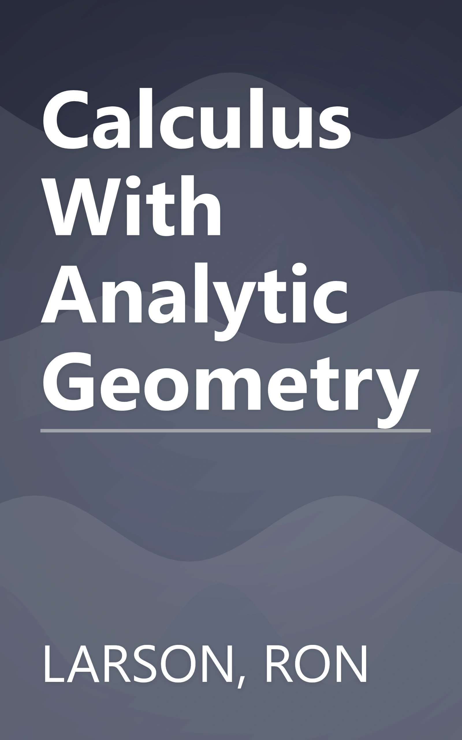 Calculus With Analytic Geometry book cover