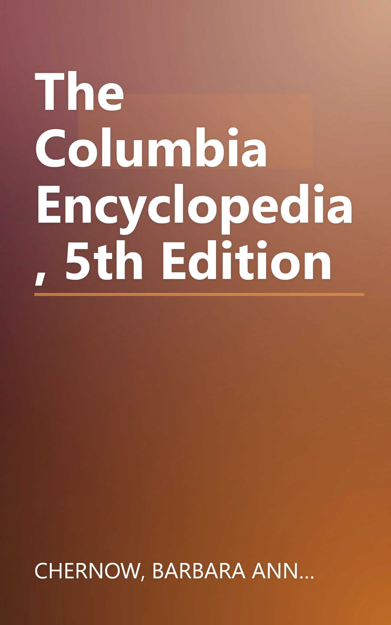 The Columbia Encyclopedia, 5th Edition book cover