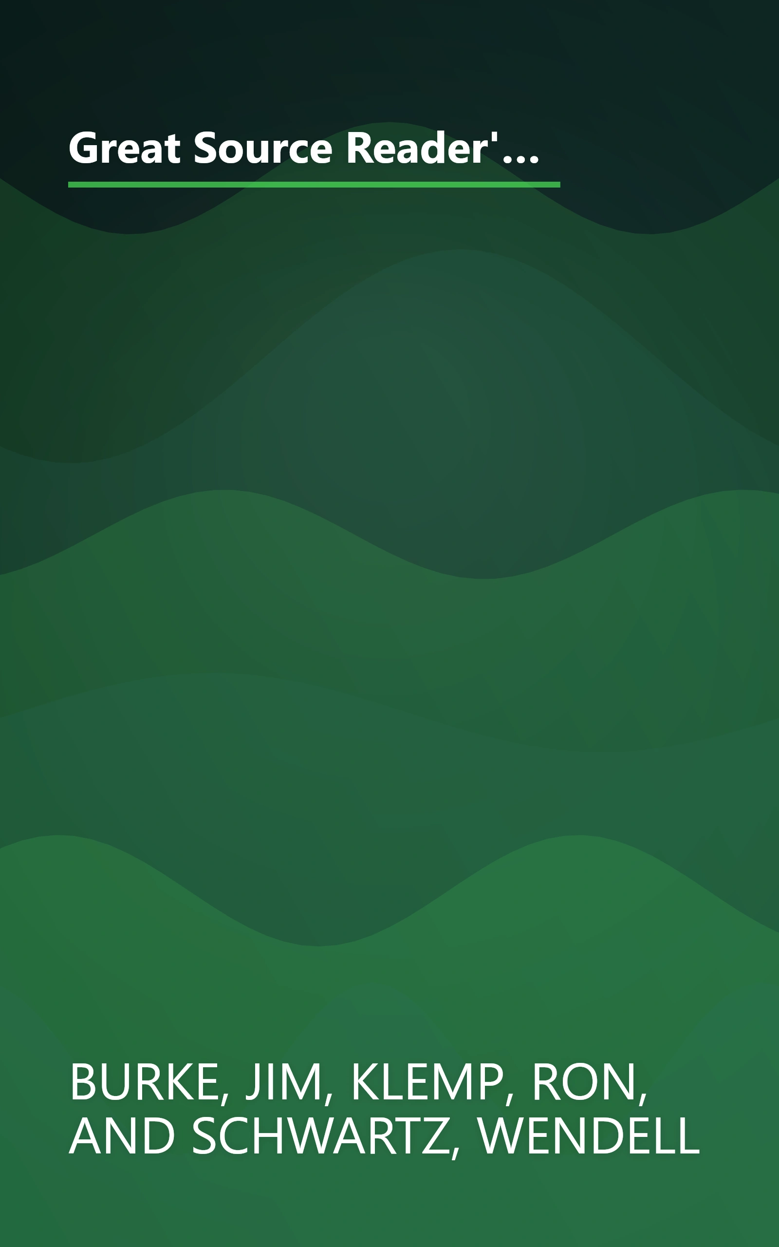 Great Source Reader's Handbook: A Student Guide for Reading and Learning (Great Source Reader's Handbooks) book cover