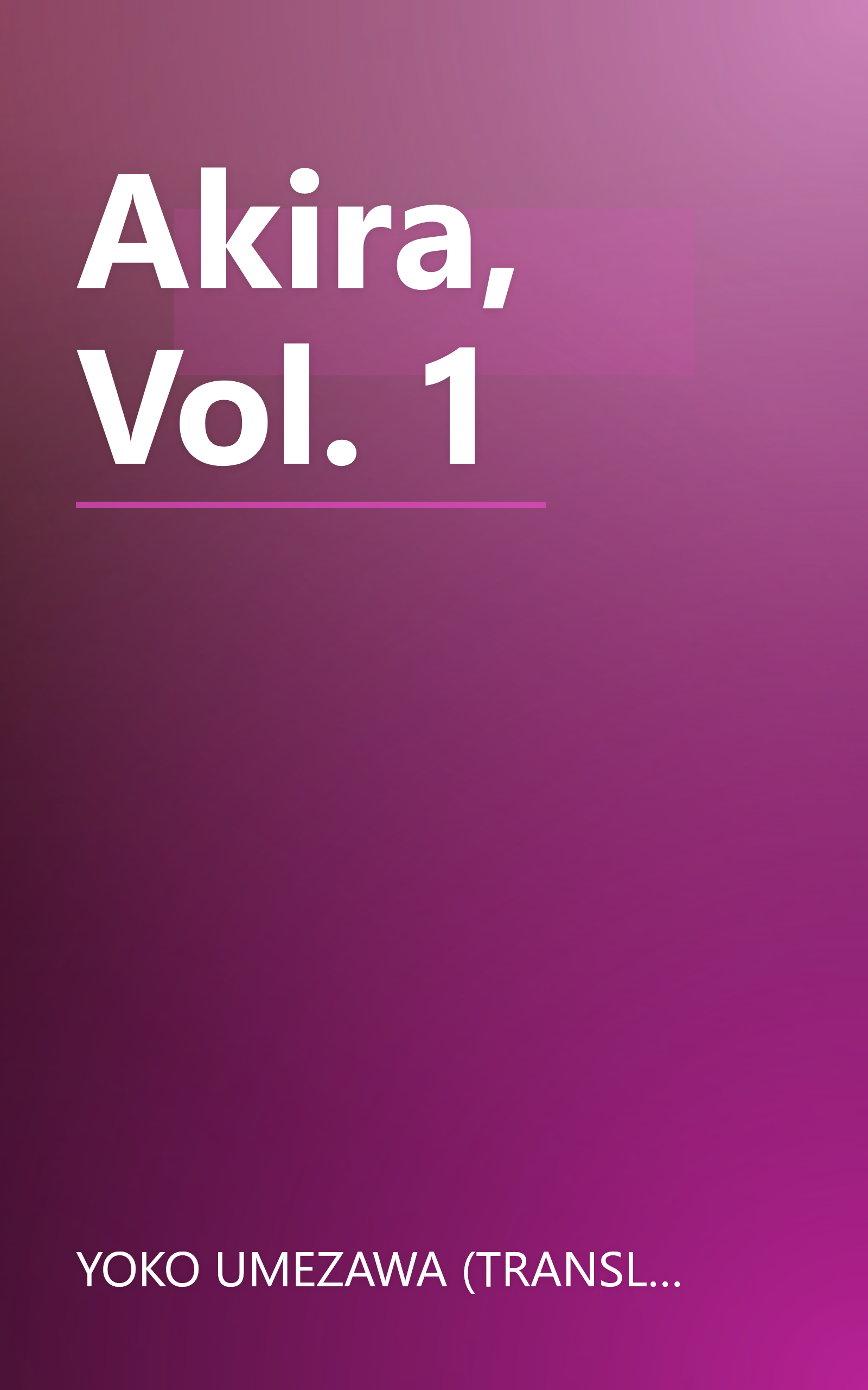 Akira, Vol. 1 book cover