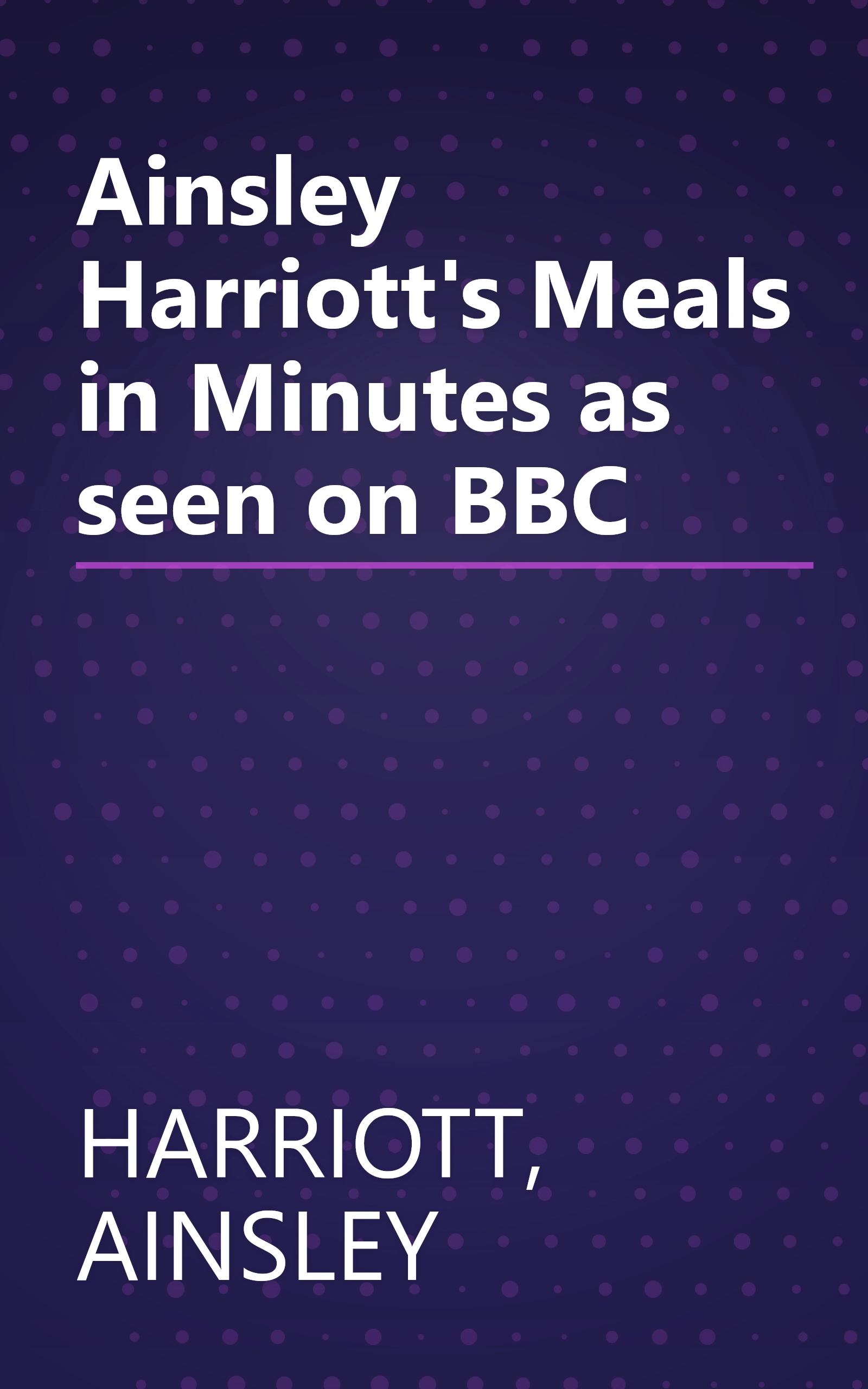 Ainsley Harriott's Meals in Minutes as seen on BBC book cover