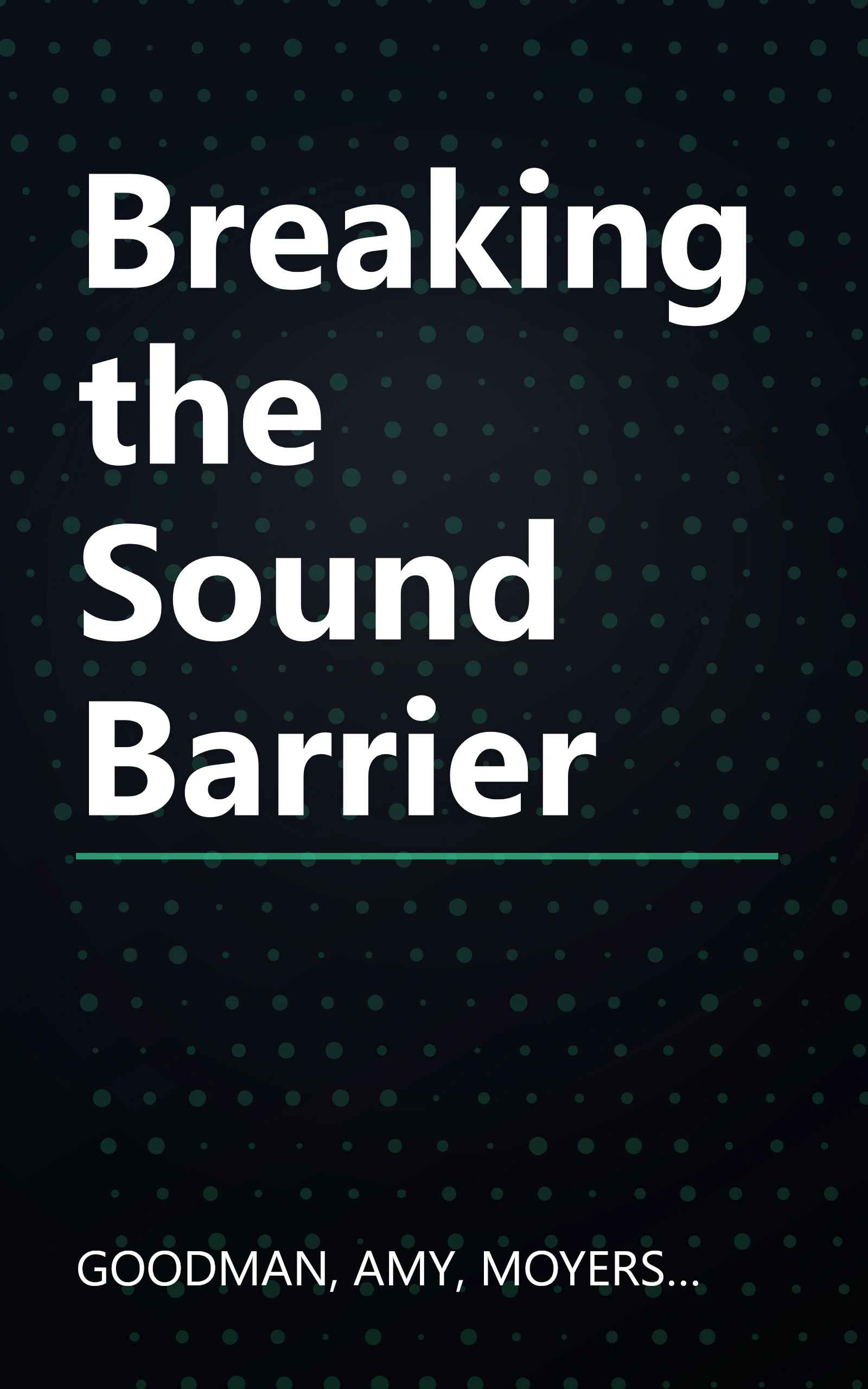 Breaking the Sound Barrier book cover