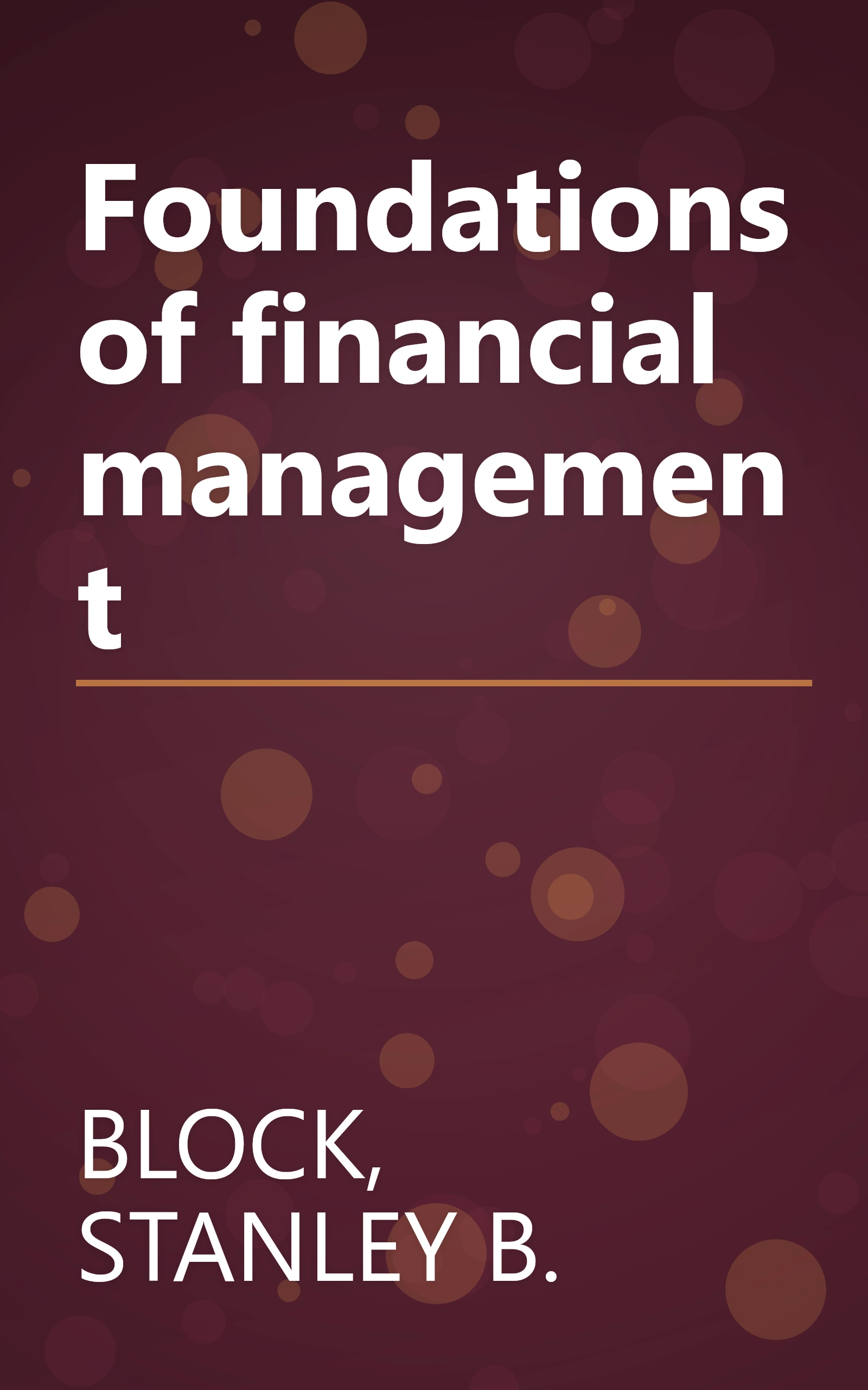 Foundations of financial management book cover