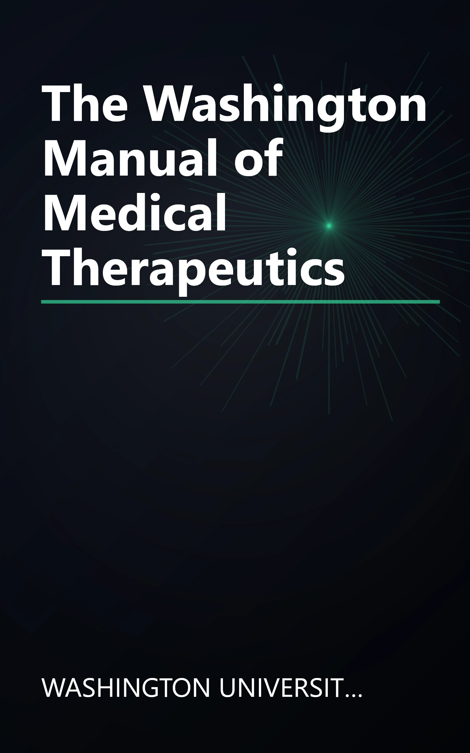 The Washington Manual of Medical Therapeutics book cover