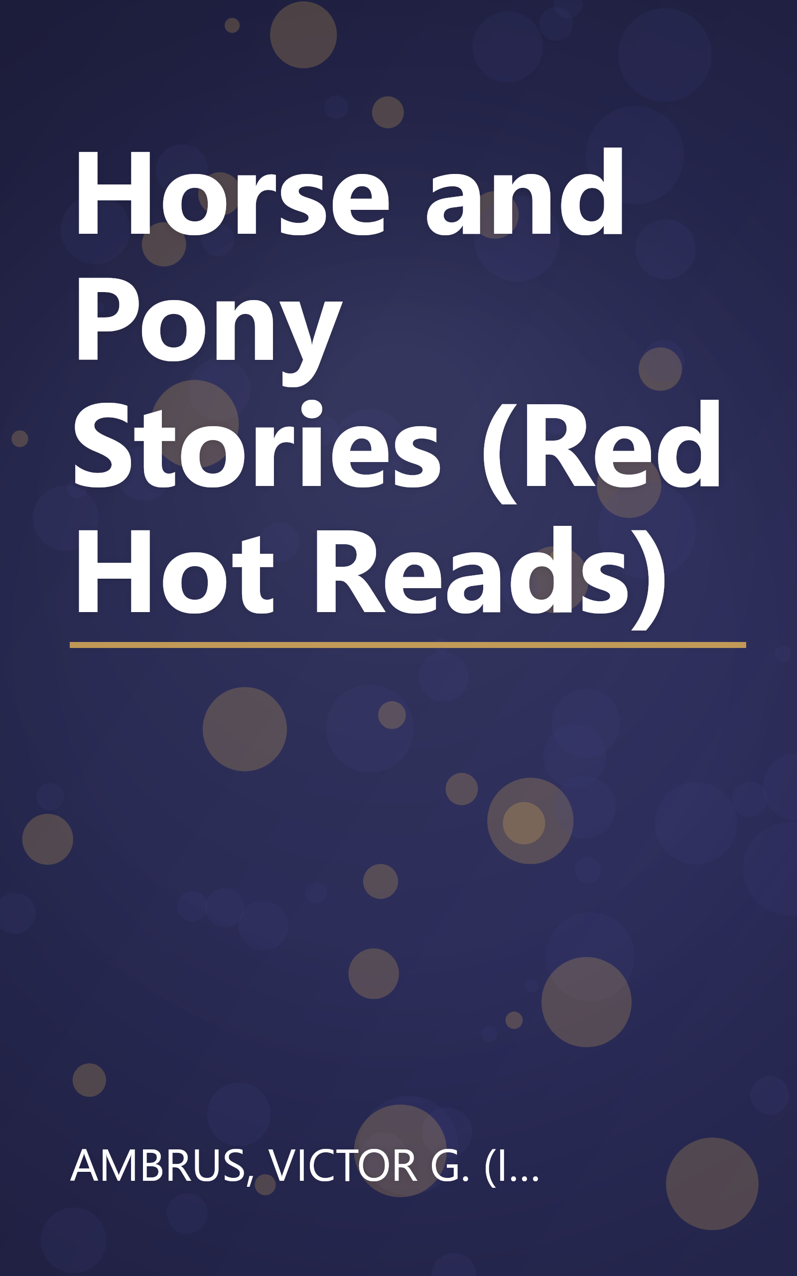 Horse and Pony Stories (Red Hot Reads) book cover