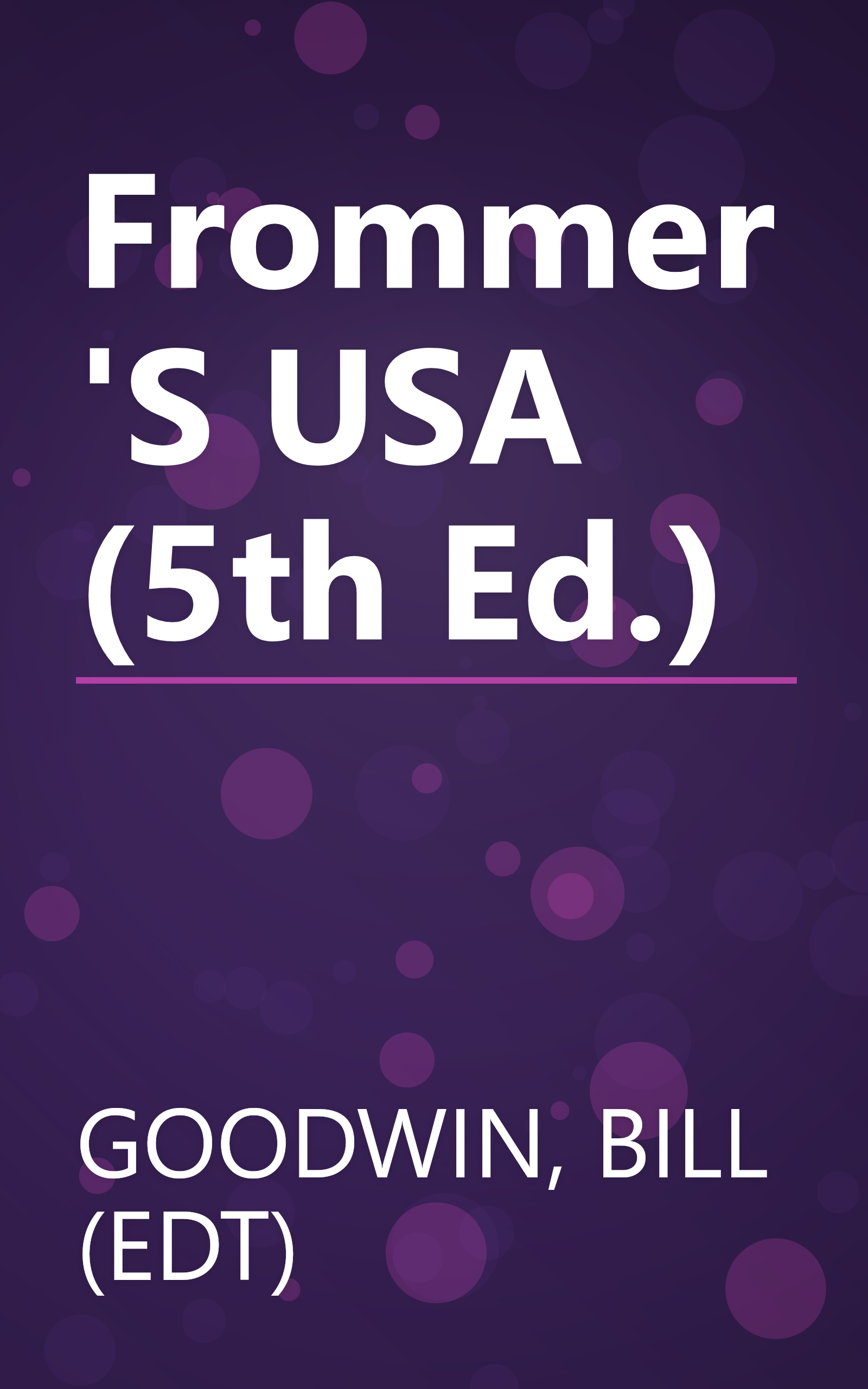 Frommer'S USA (5th Ed.) book cover