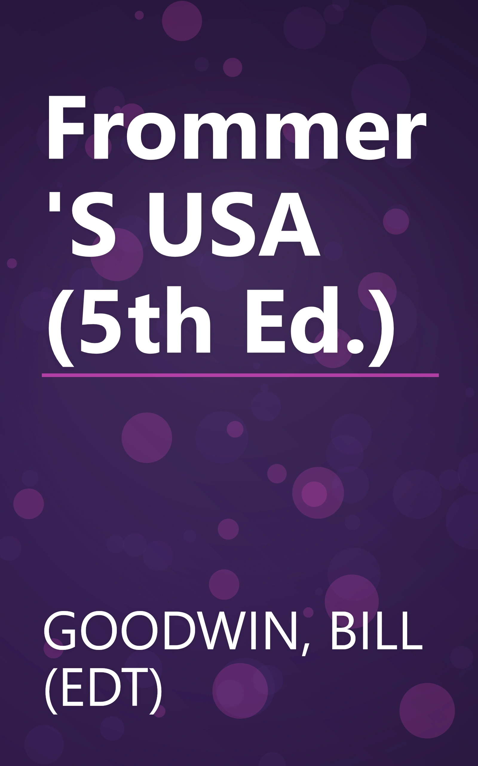 Frommer'S USA (5th Ed.) book cover