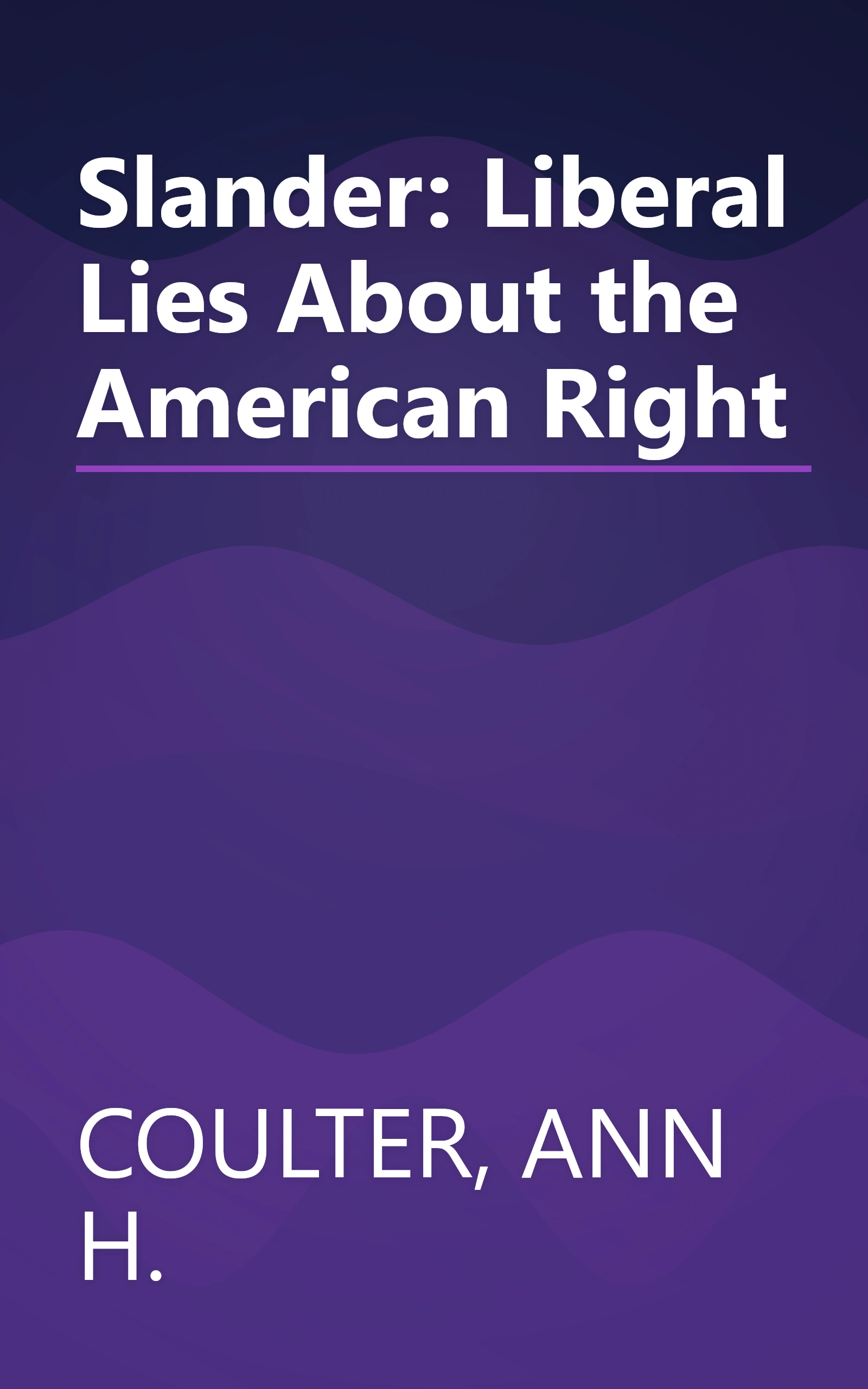 Slander: Liberal Lies About the American Right book cover