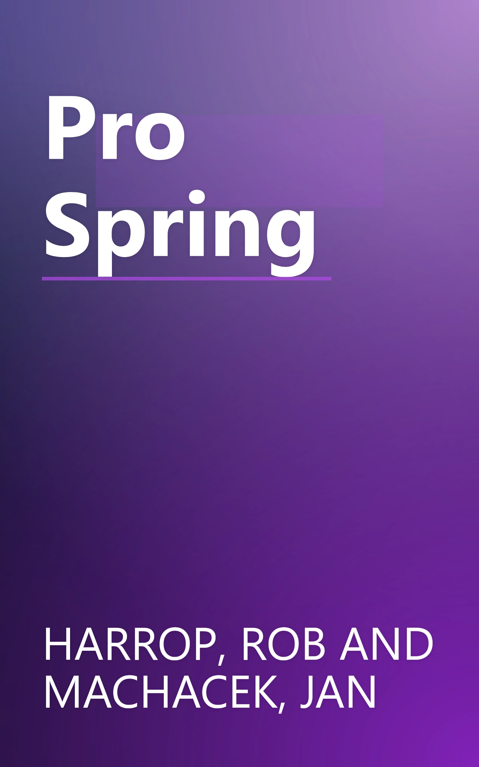 Pro Spring book cover
