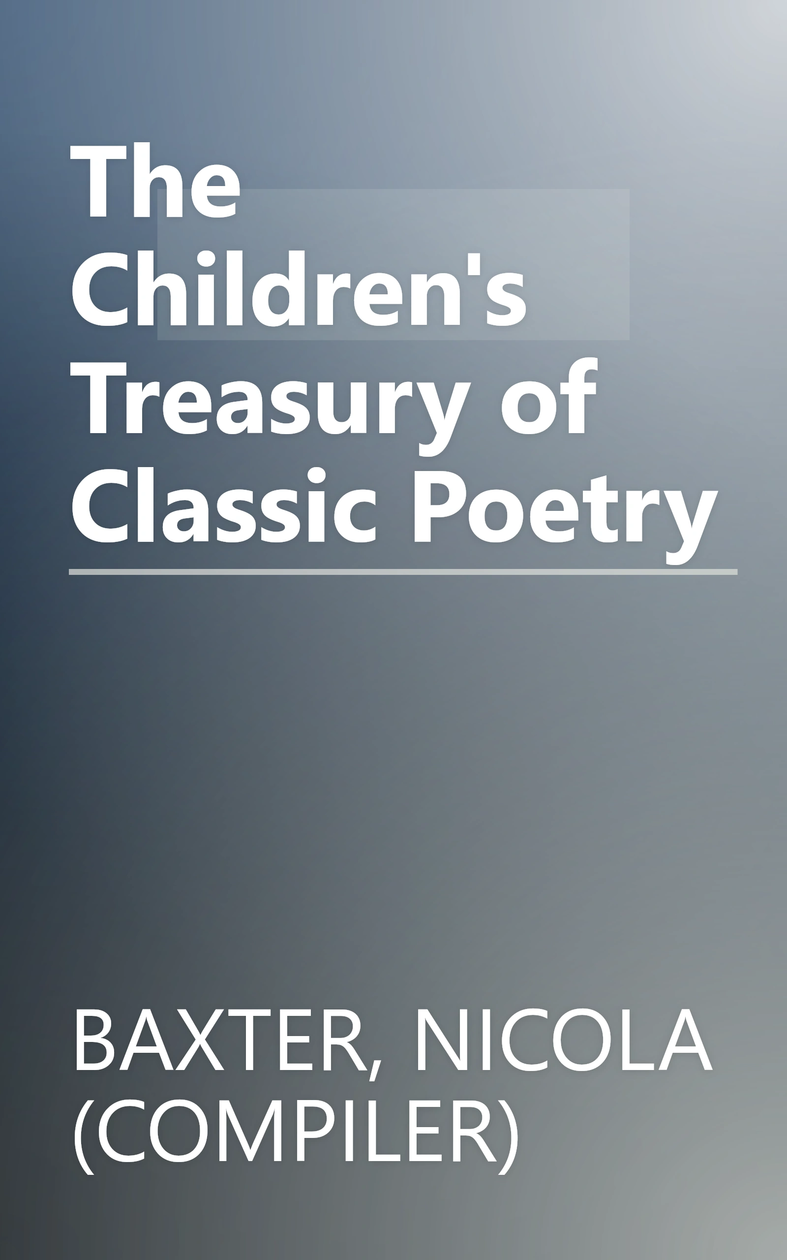 The Children's Treasury of Classic Poetry book cover