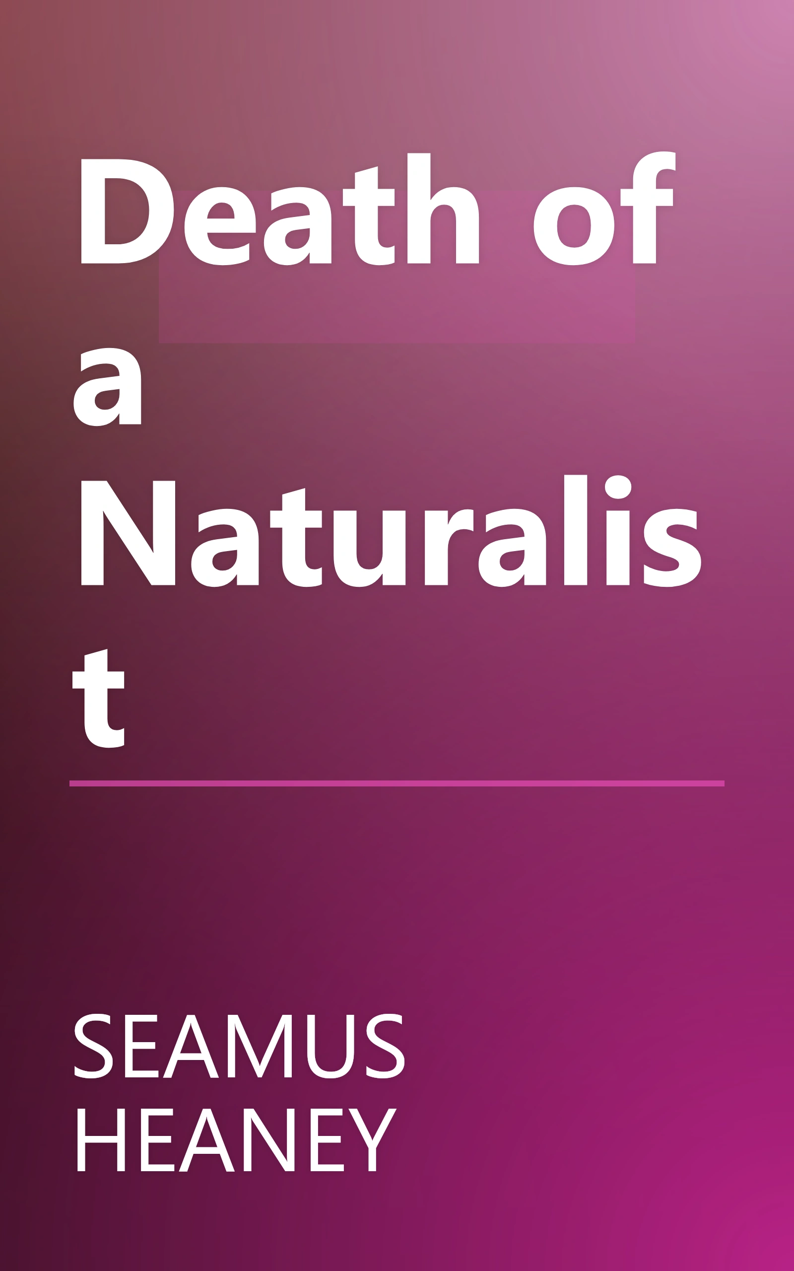 Death of a Naturalist book cover
