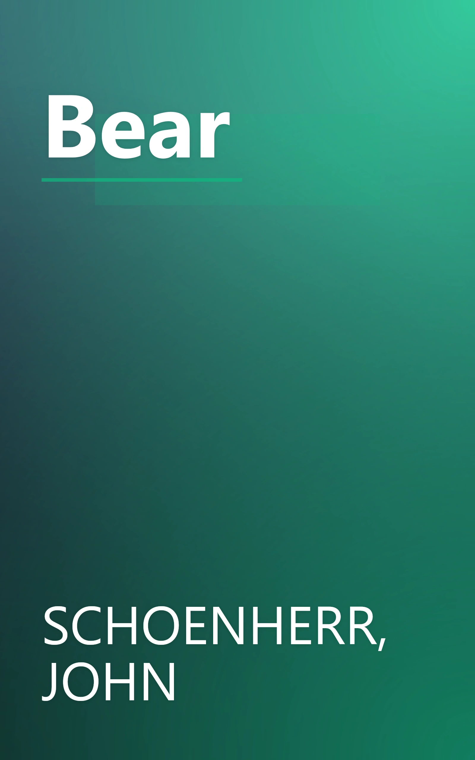 Bear book cover