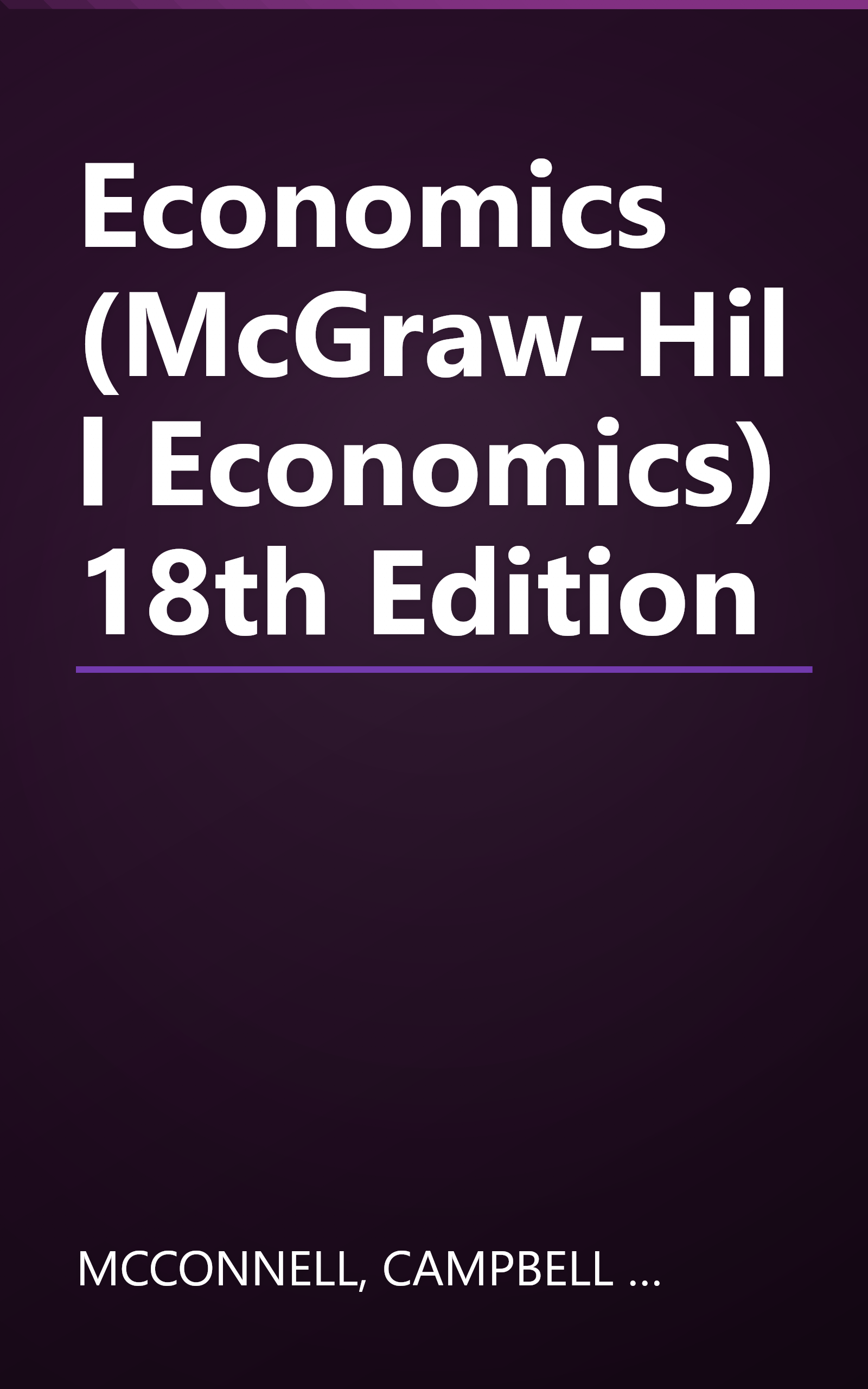 Economics (McGraw-Hill Economics) 18th Edition book cover
