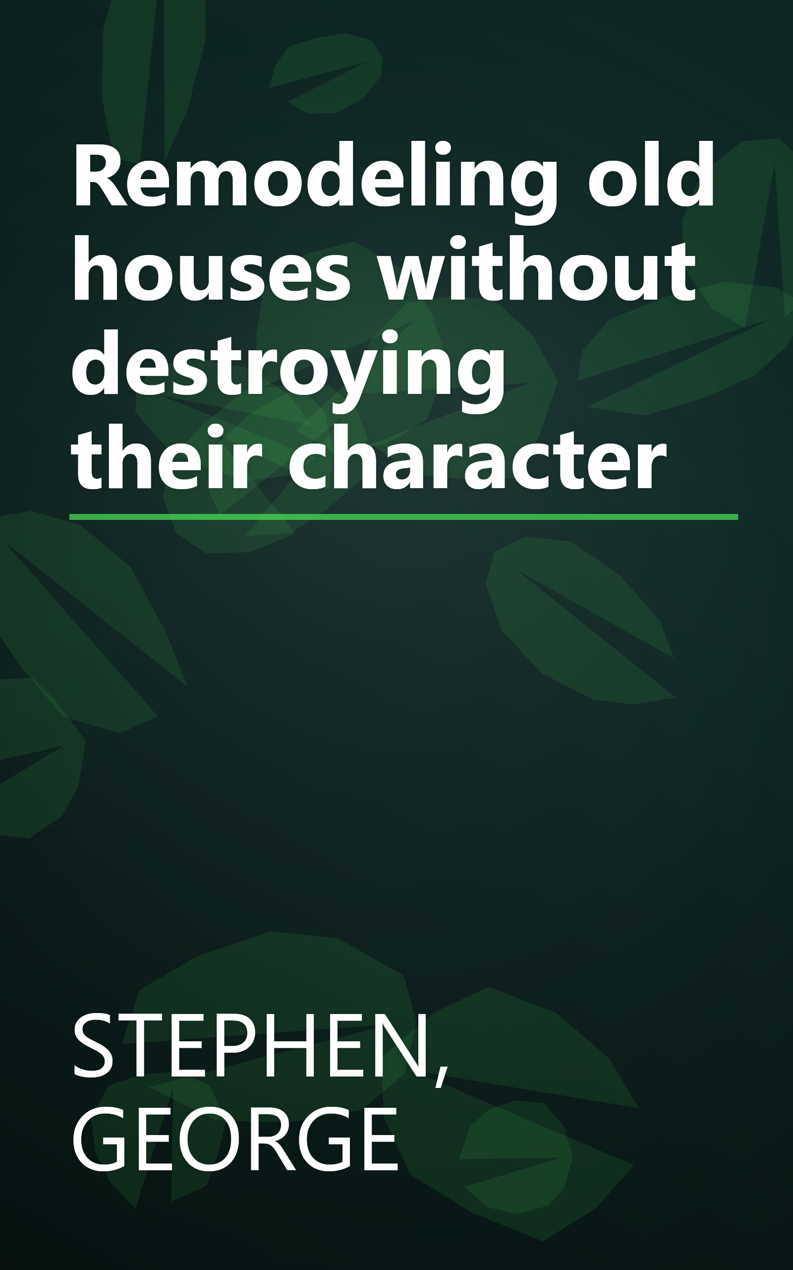 Remodeling old houses without destroying their character book cover