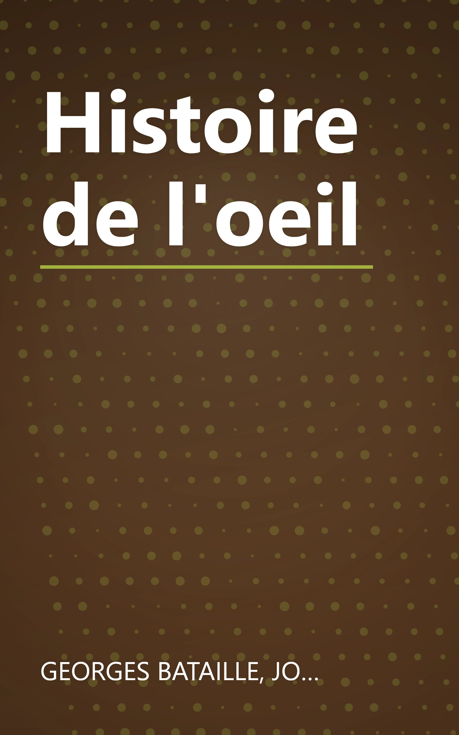 Histoire de l'oeil book cover