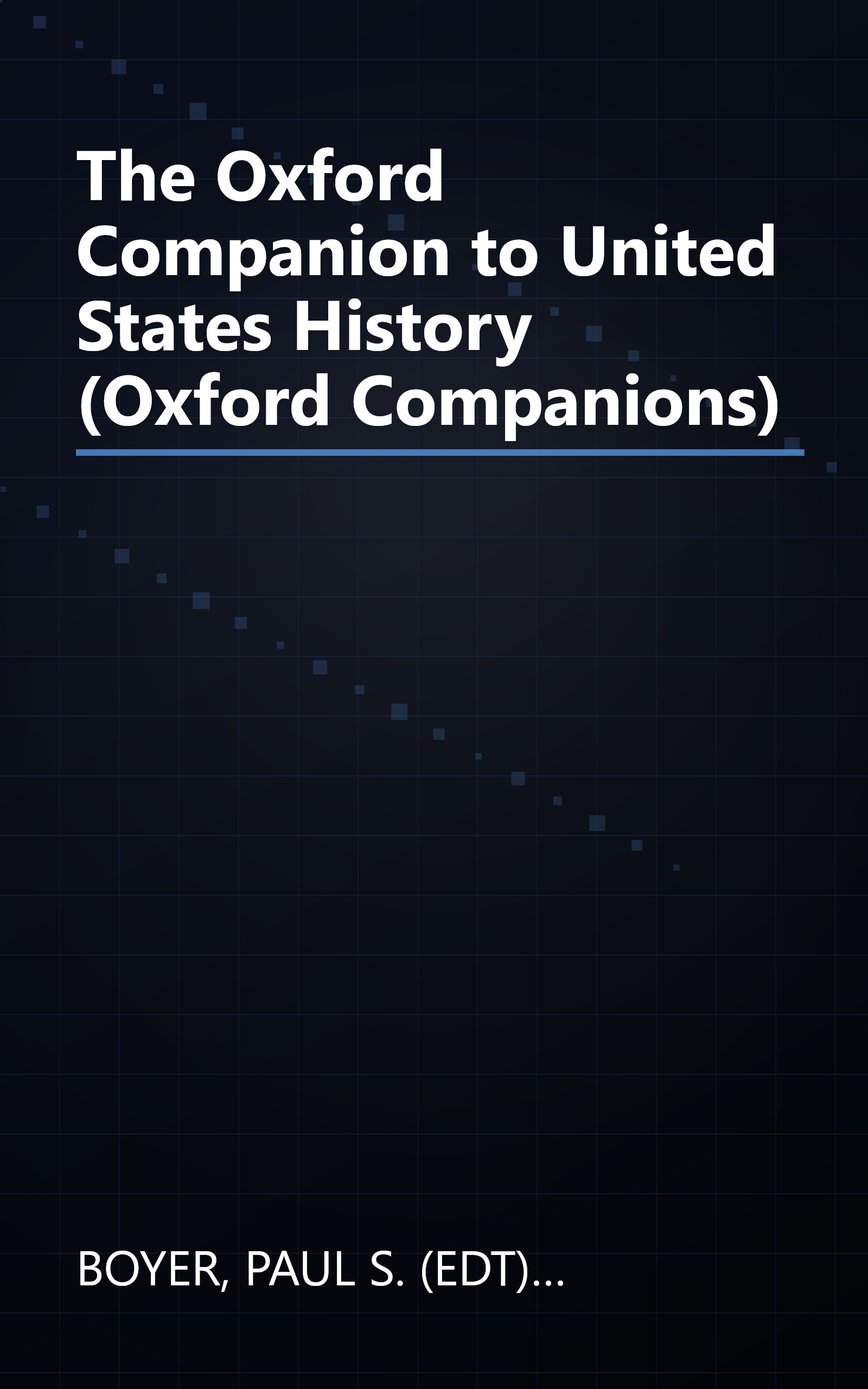 The Oxford Companion to United States History (Oxford Companions) book cover