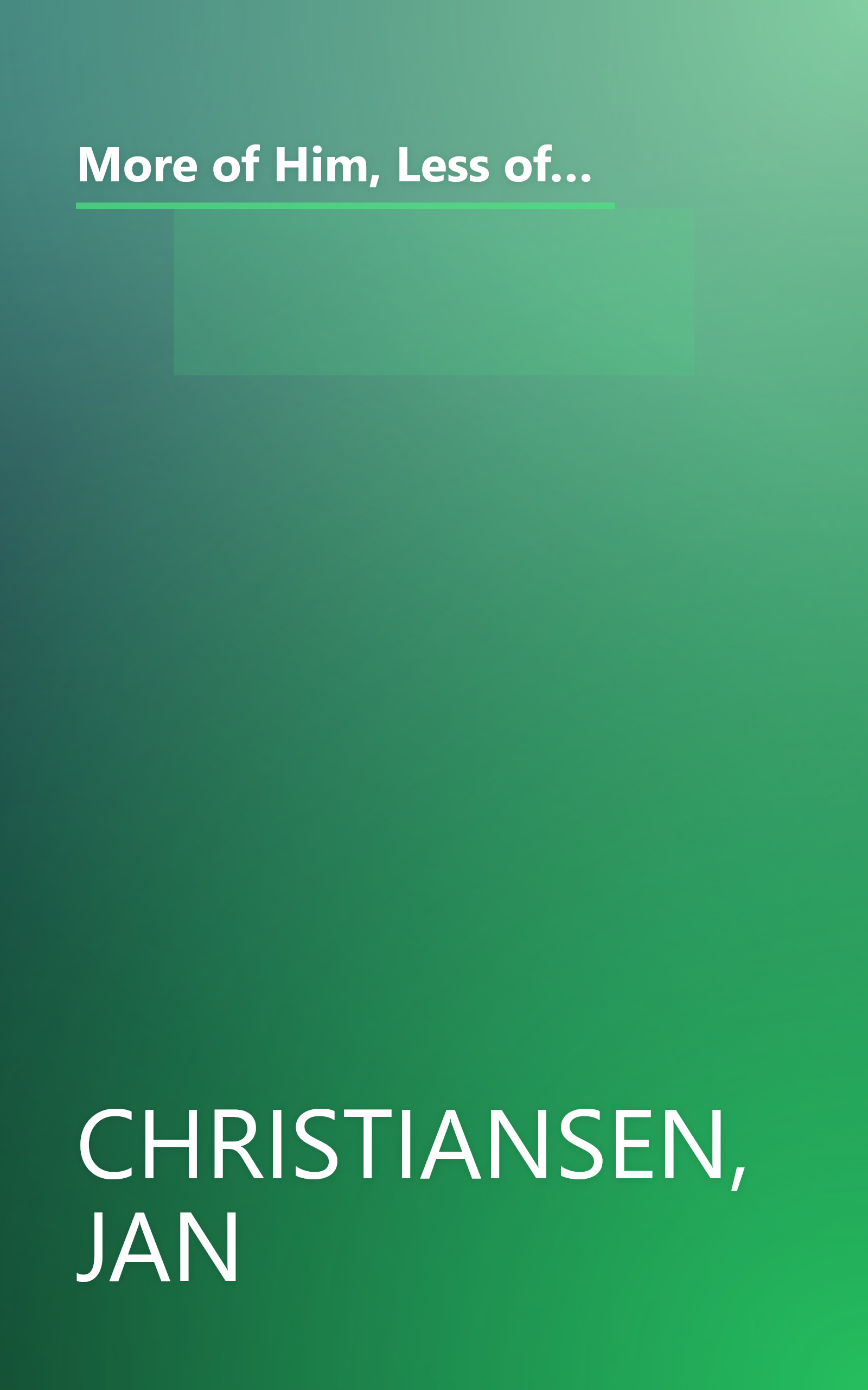 More of Him, Less of Me: A Daybook of My Personal Insights, Inspirations, and Meditations For the Weigh Down Diet Diet book cover