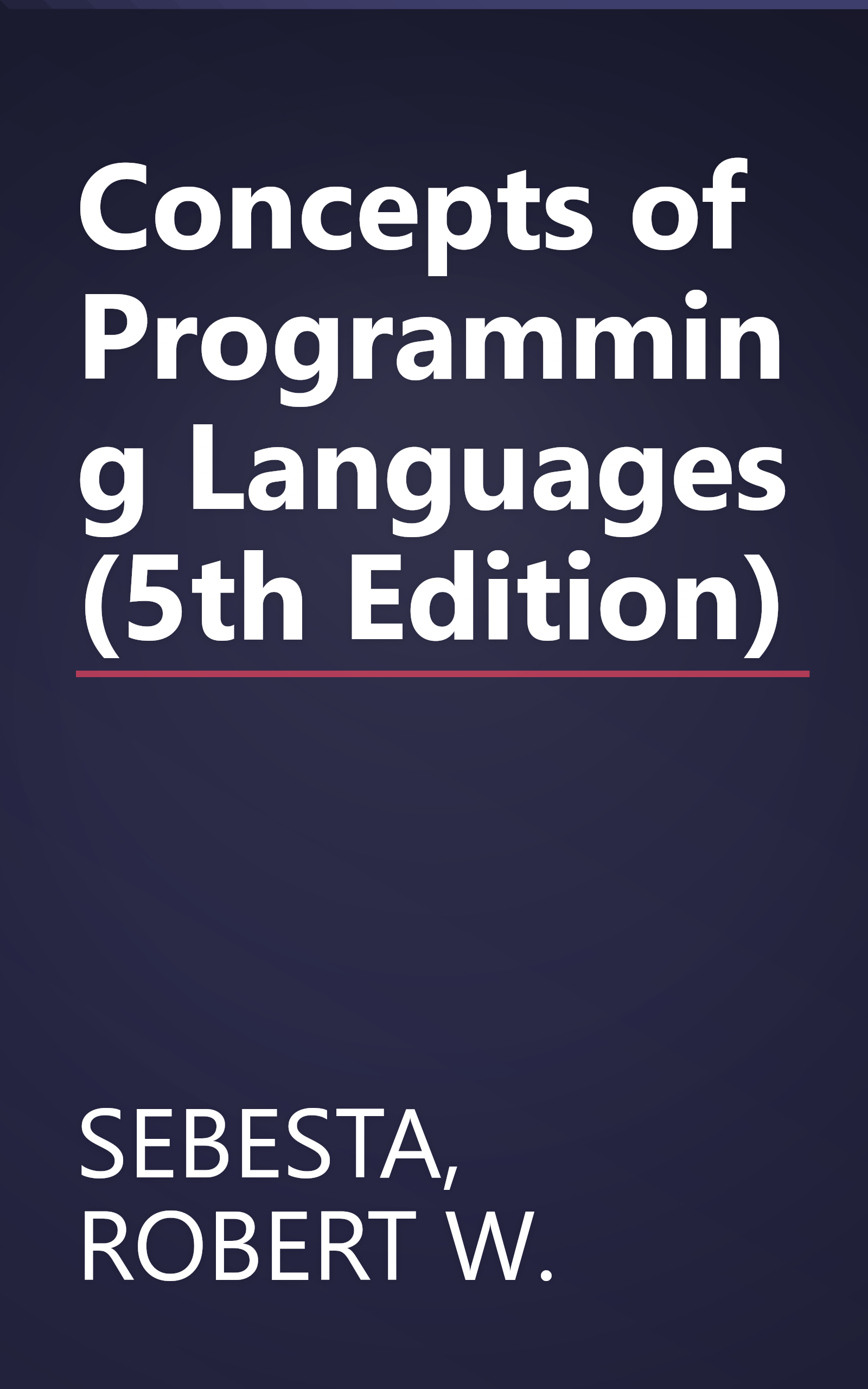 Concepts of Programming Languages (5th Edition) book cover