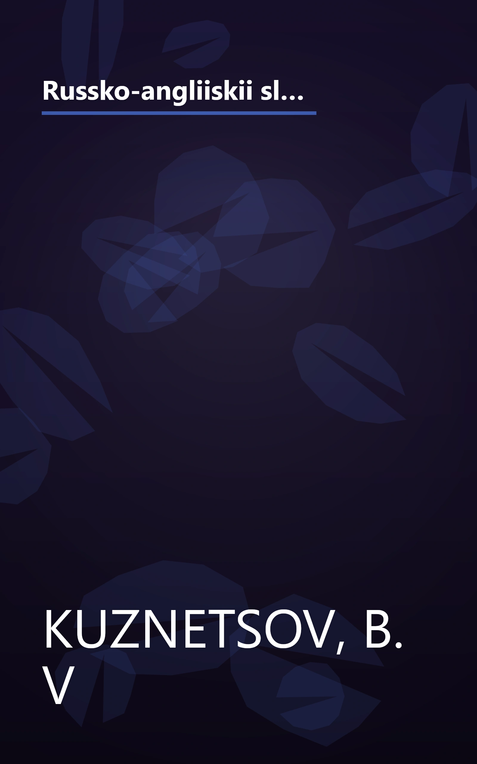 Russko-angliiskii slovar nauchno-tekhnicheskoi leksiki: Okolo 30,000 slov i slovosochetanii (Russian Edition) book cover