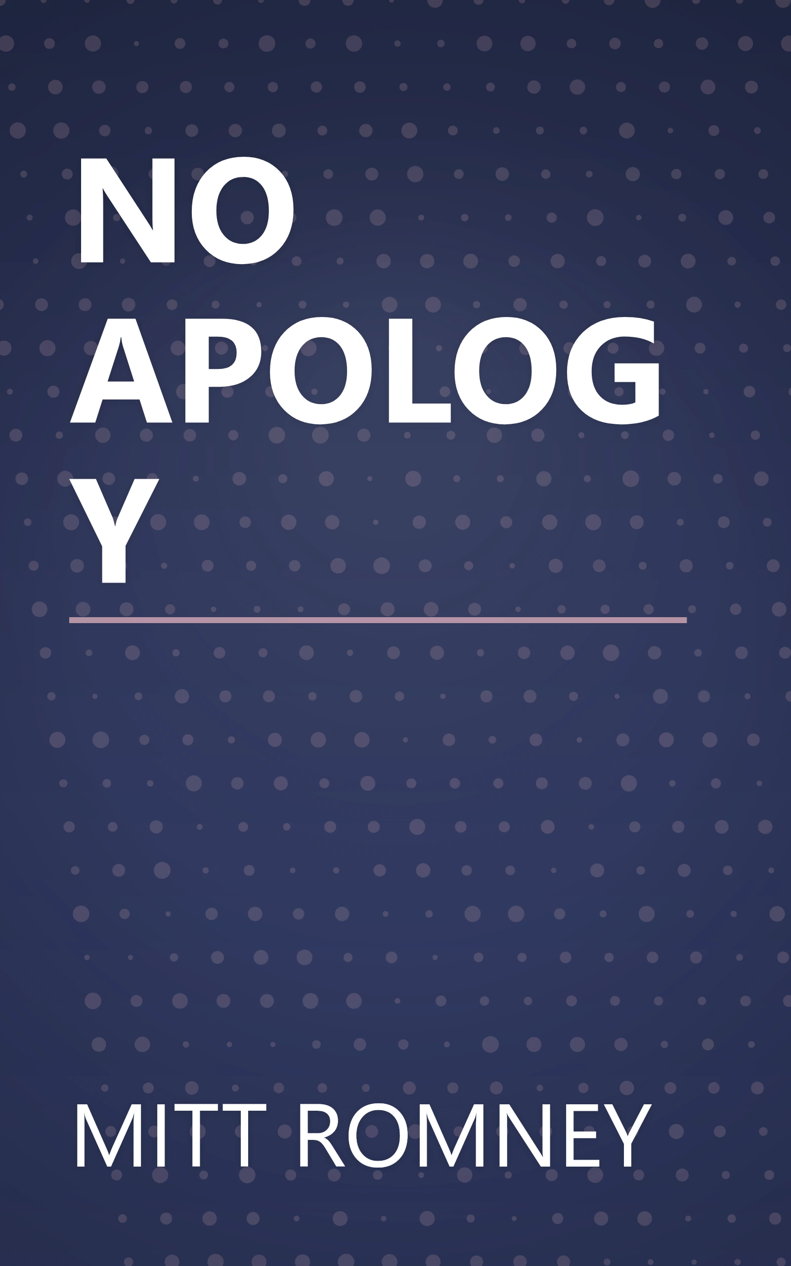 NO APOLOGY book cover