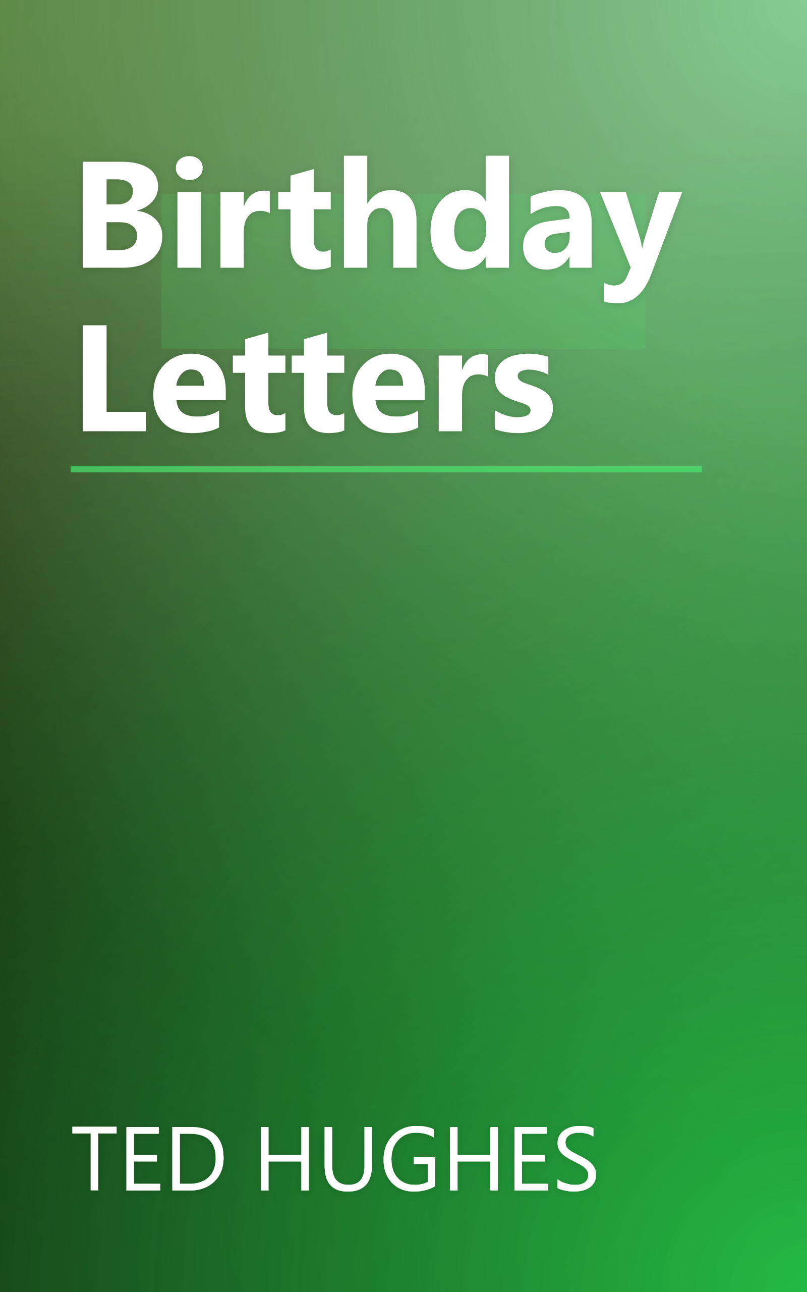 Birthday Letters book cover