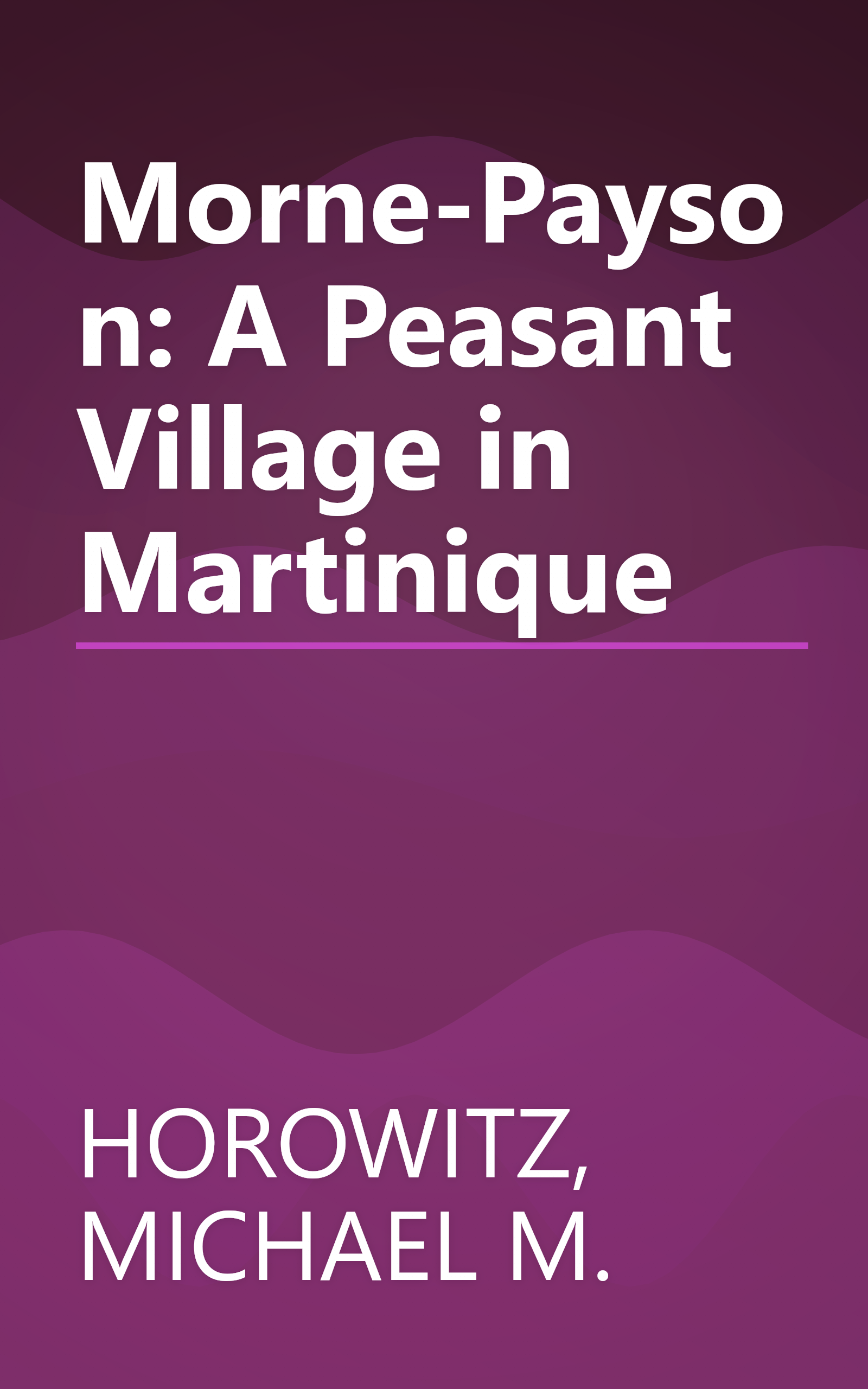 Morne-Payson: A Peasant Village in Martinique book cover