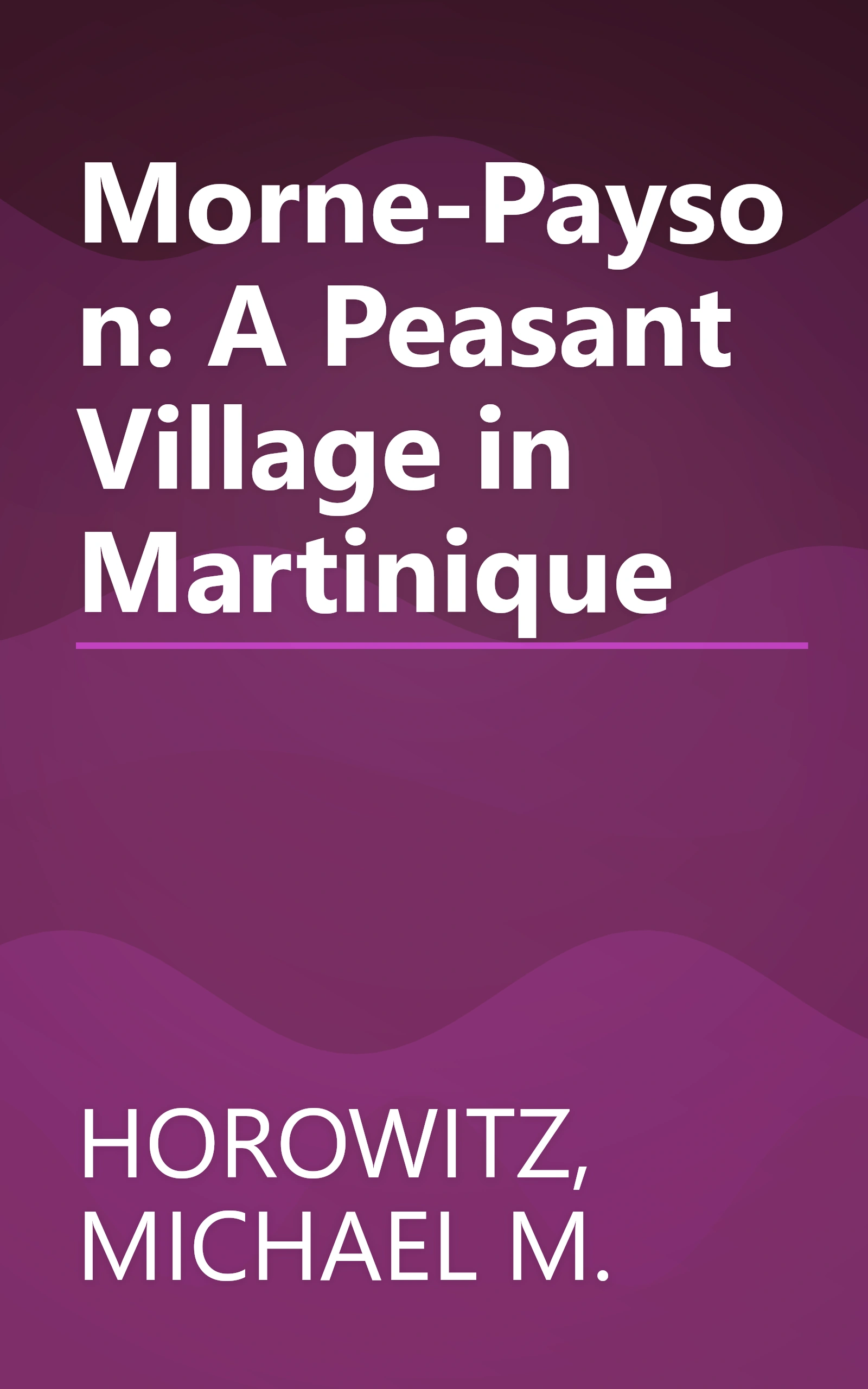 Morne-Payson: A Peasant Village in Martinique book cover