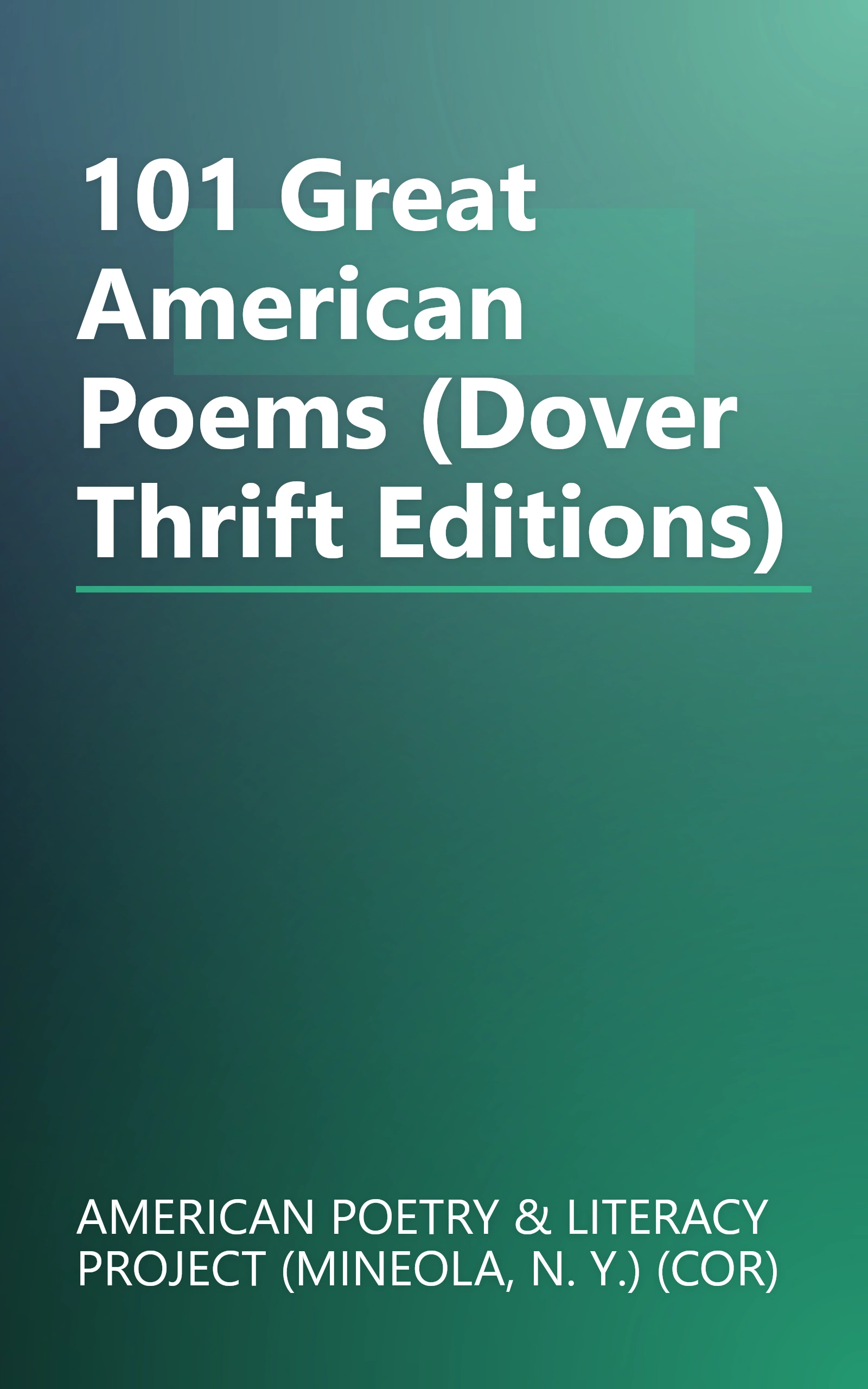 101 Great American Poems (Dover Thrift Editions) book cover