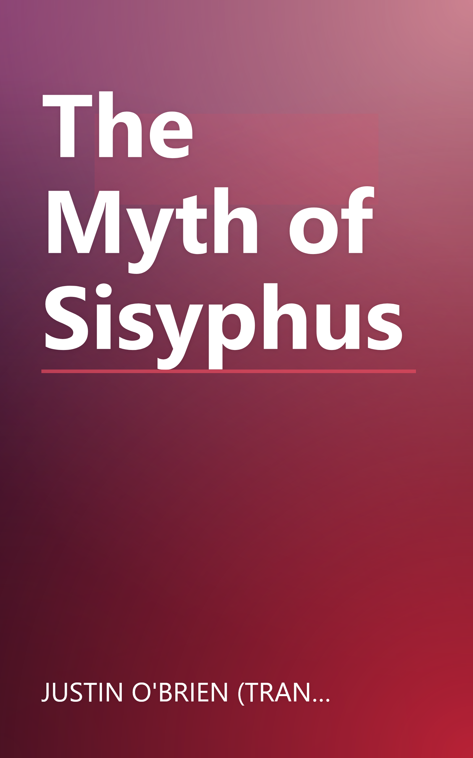 The Myth of Sisyphus book cover
