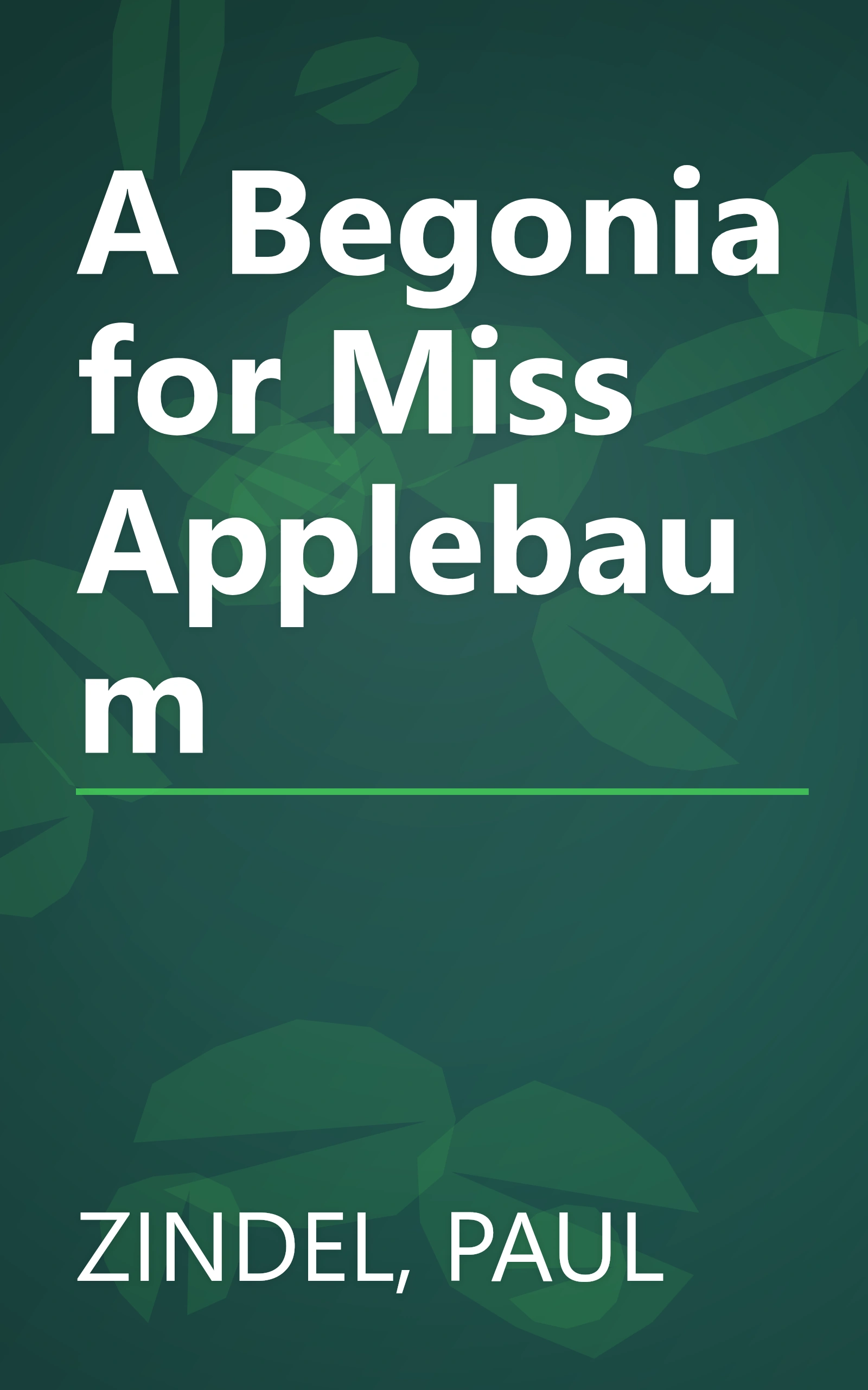 A Begonia for Miss Applebaum book cover
