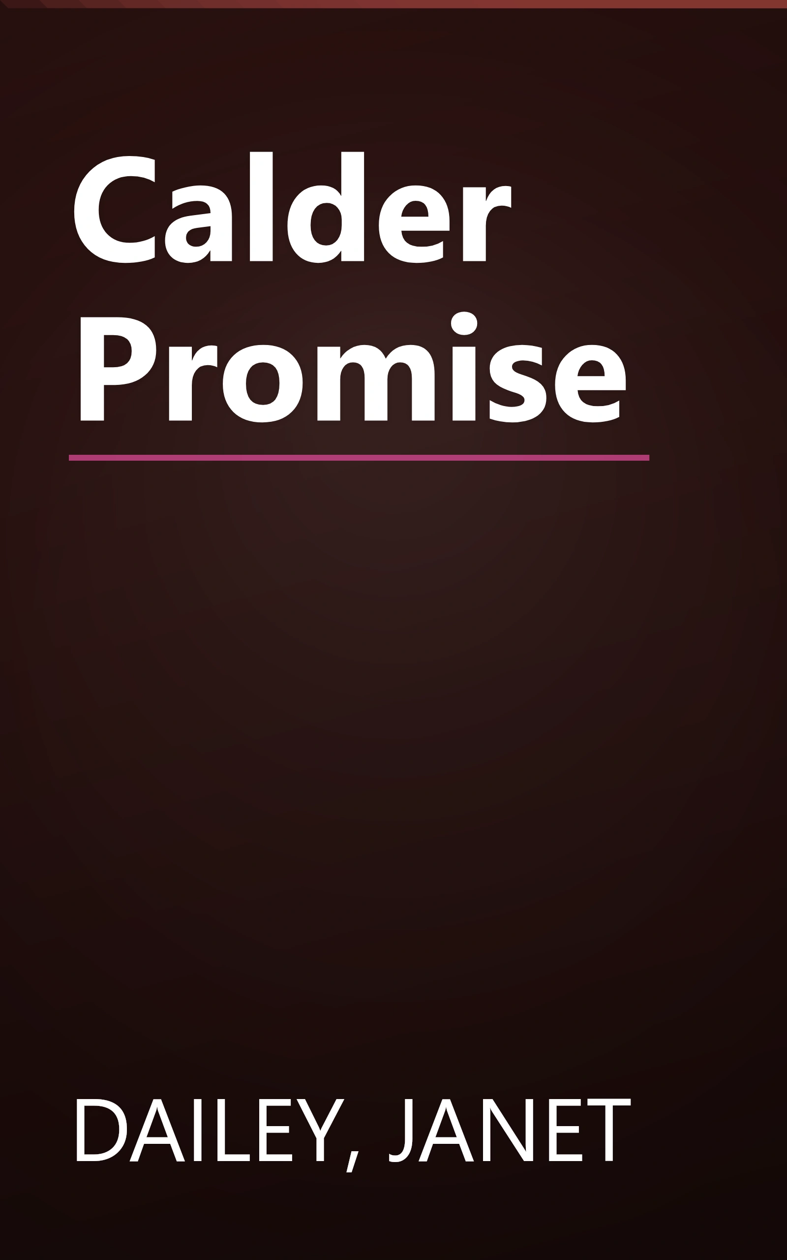 Calder Promise book cover