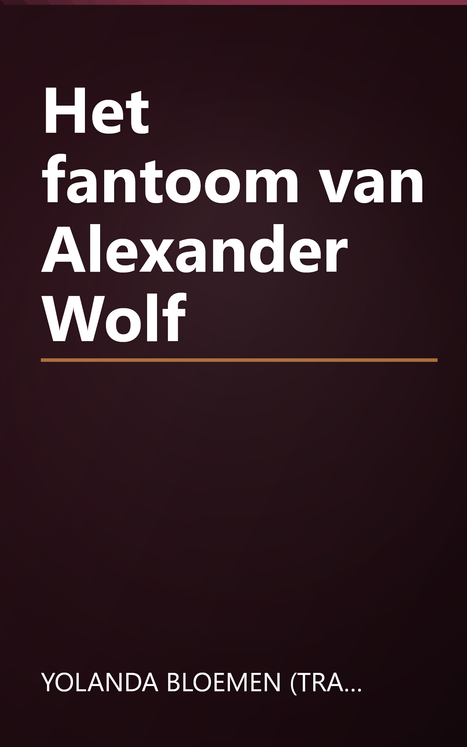 Het fantoom van Alexander Wolf book cover