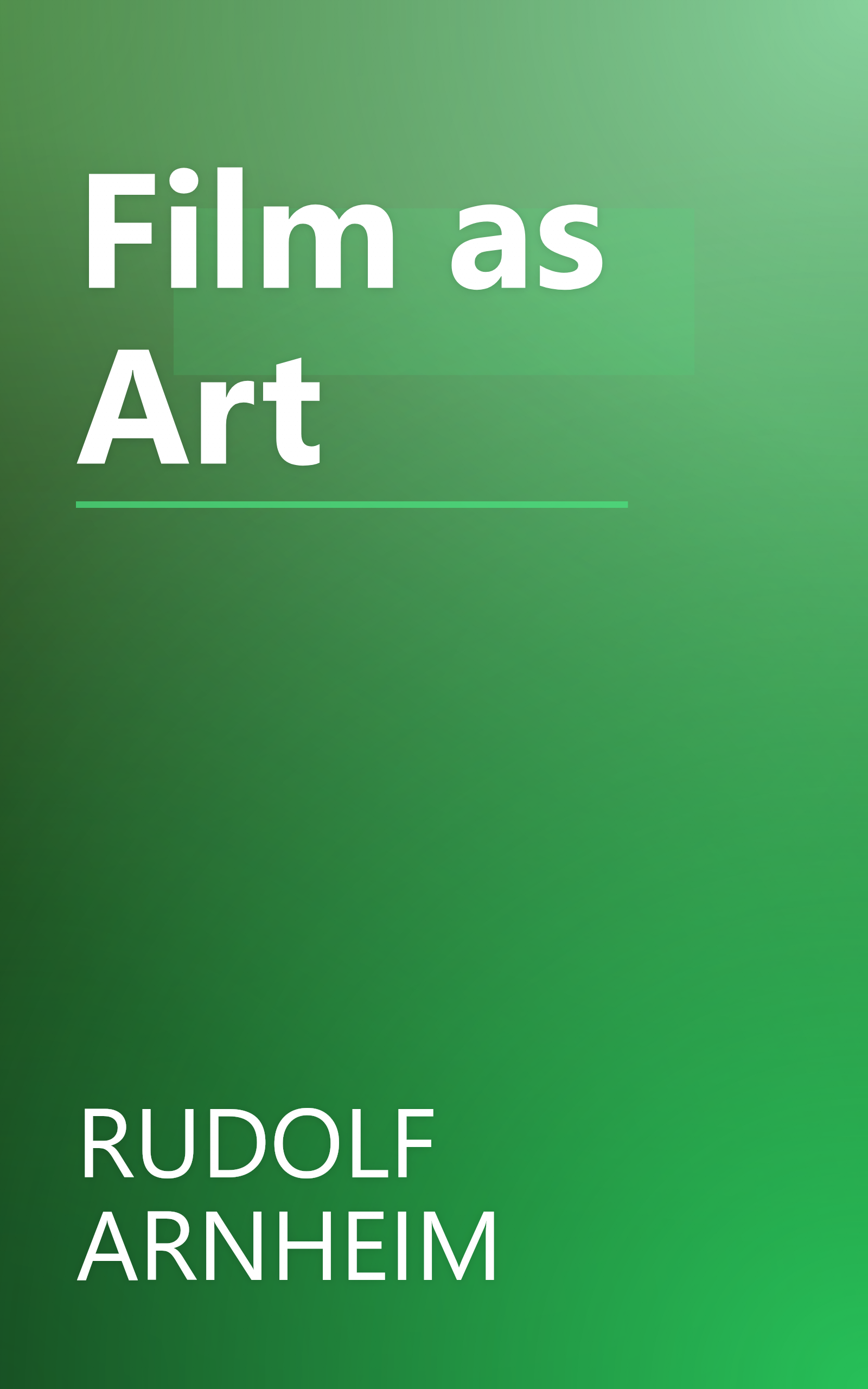 Film as Art book cover