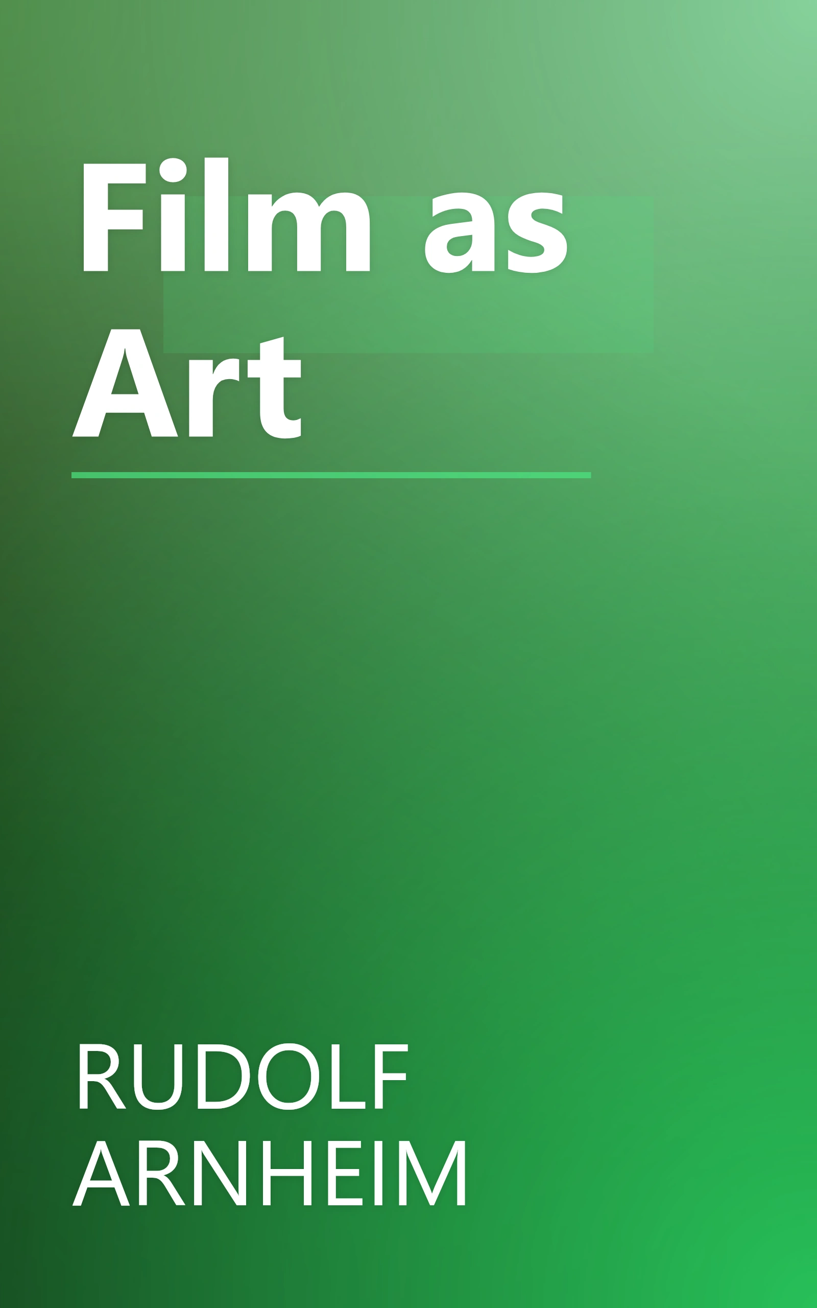 Film as Art book cover