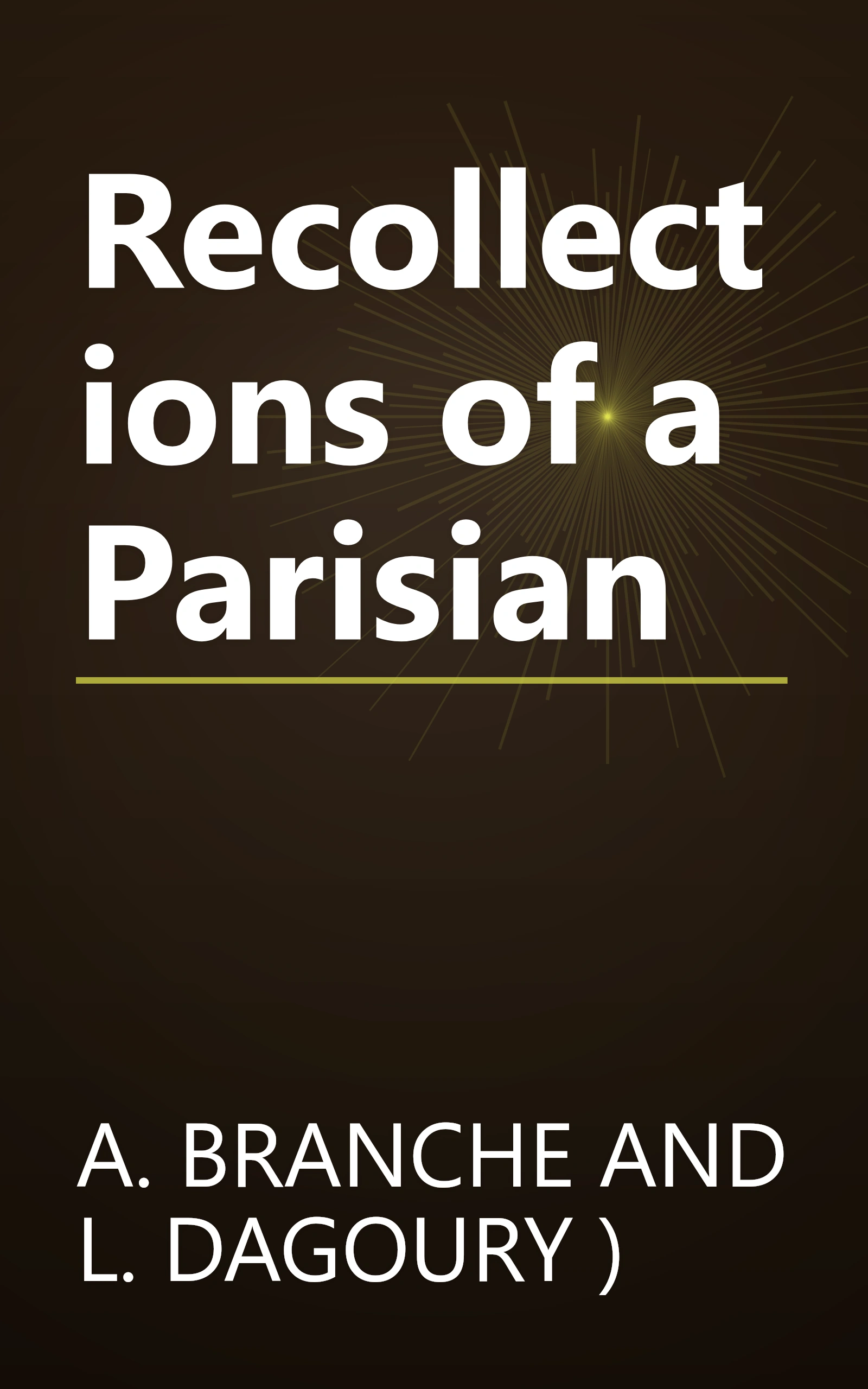 Recollections of a Parisian book cover