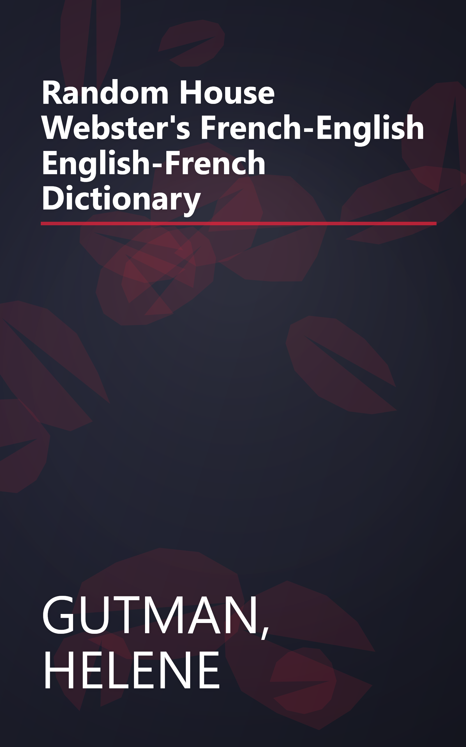 Random House Webster's French-English English-French Dictionary book cover