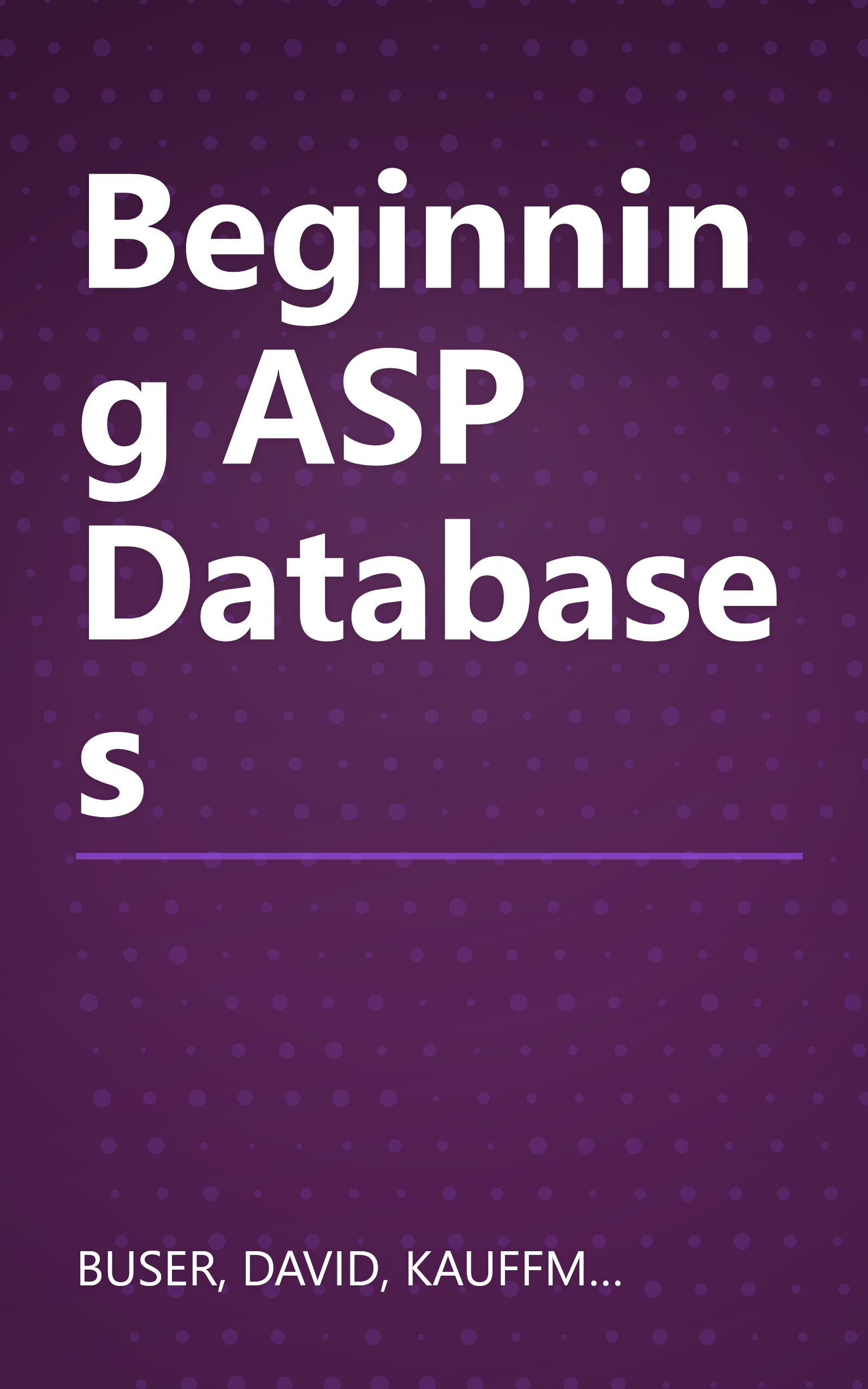 Beginning ASP Databases book cover