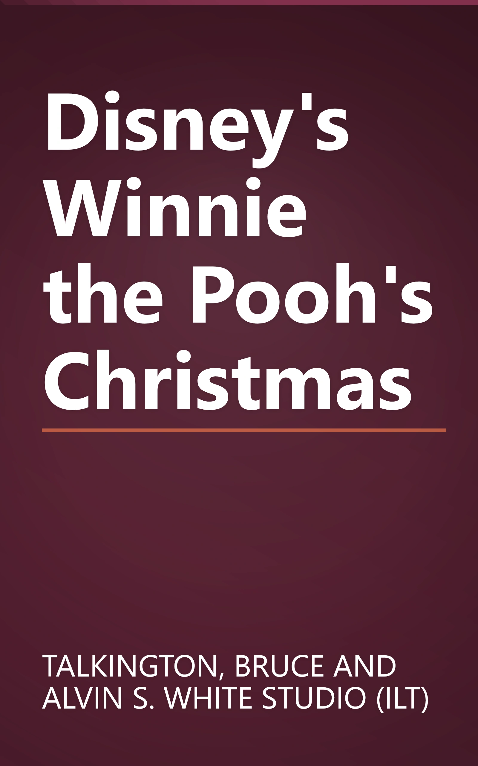 Disney's Winnie the Pooh's Christmas book cover