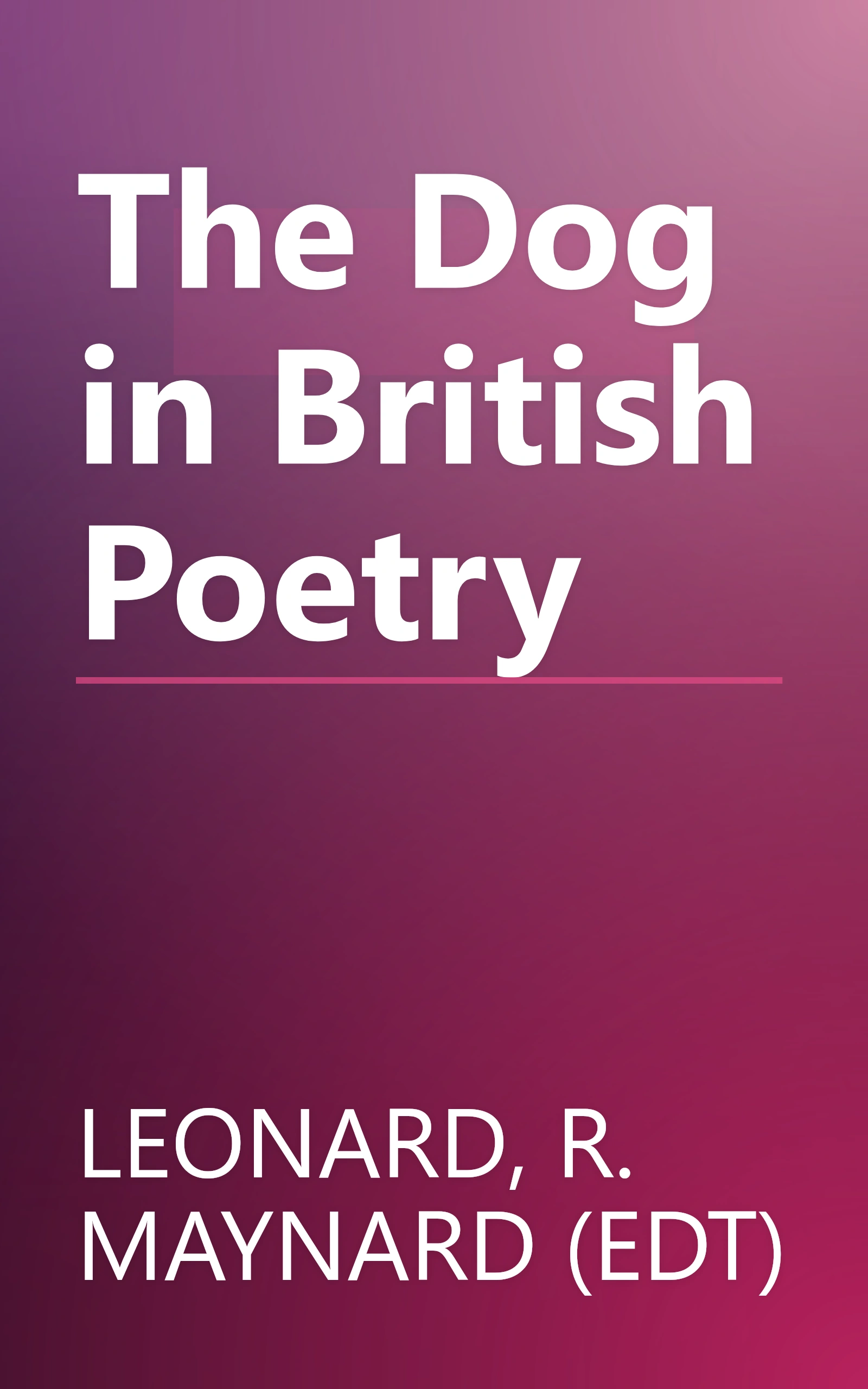 The Dog in British Poetry book cover