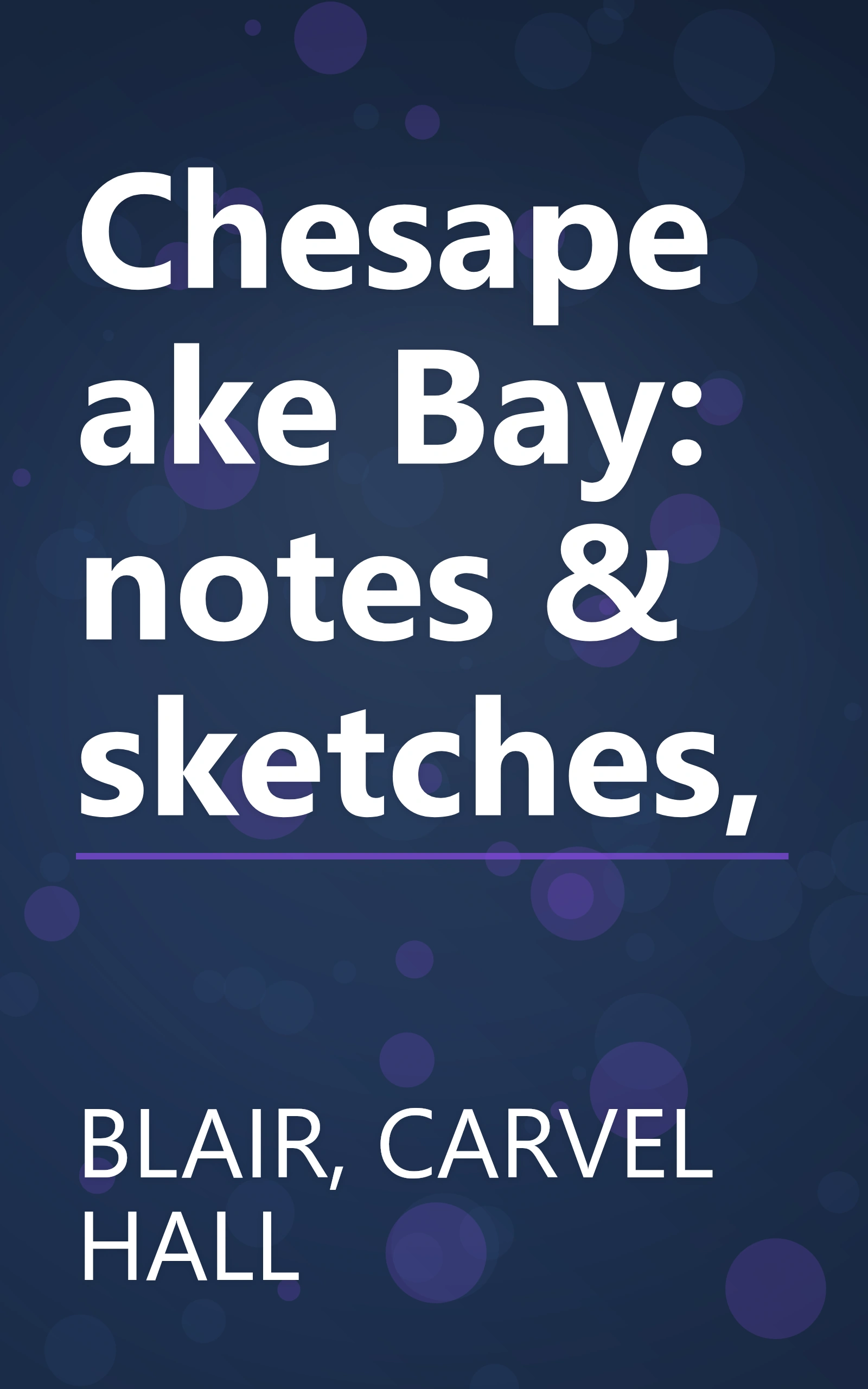 Chesapeake Bay: notes & sketches, book cover
