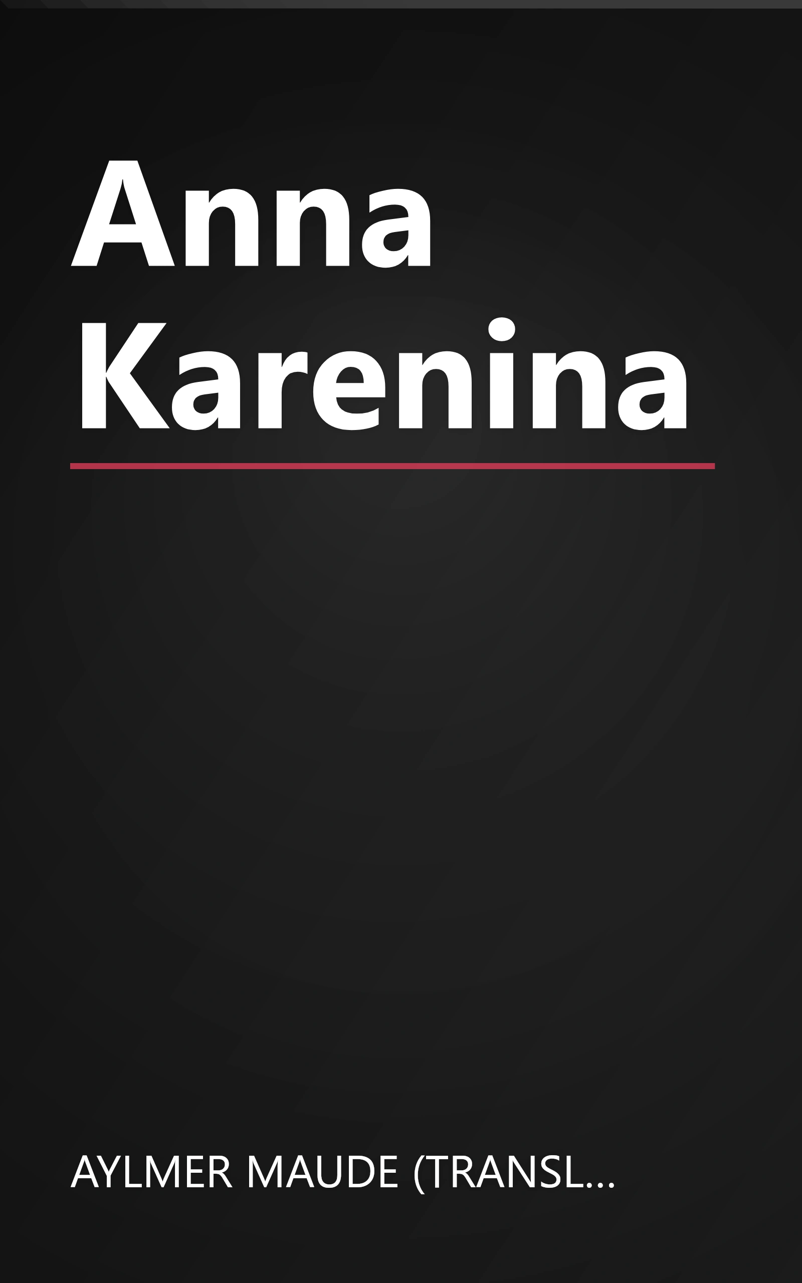 Anna Karenina book cover