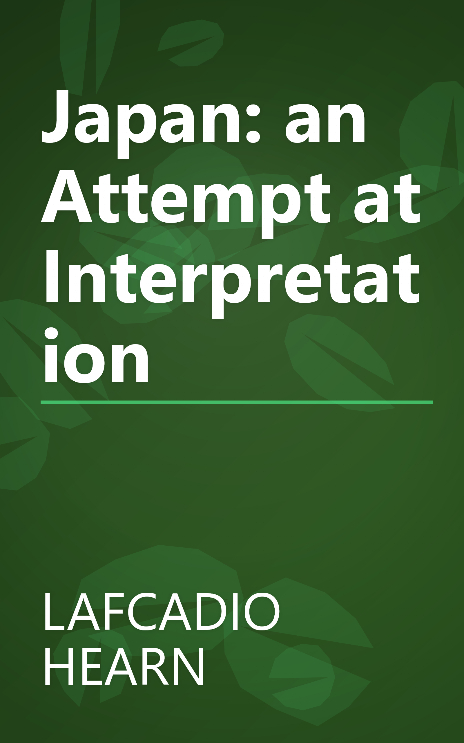 Japan: an Attempt at Interpretation book cover